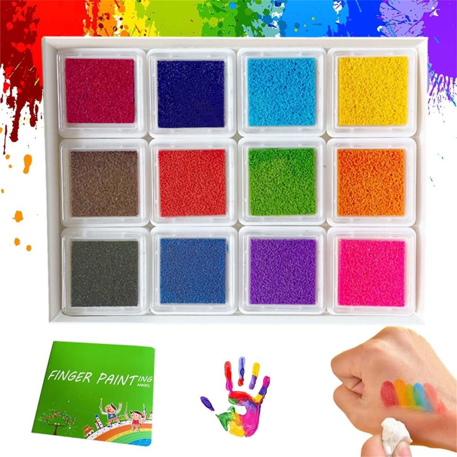 Mess Free Finger Painting for Toddlers, 12 Color Washable Finger Paint ...