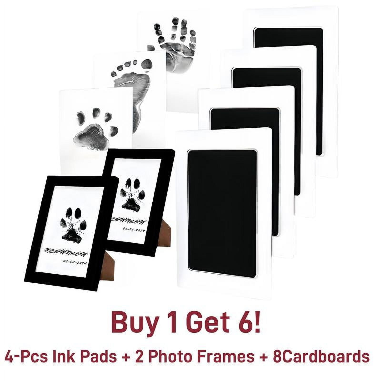 Mess-Free Inkless Paw Print Kit With 2 Photo Frames For Dogs And Cats ...