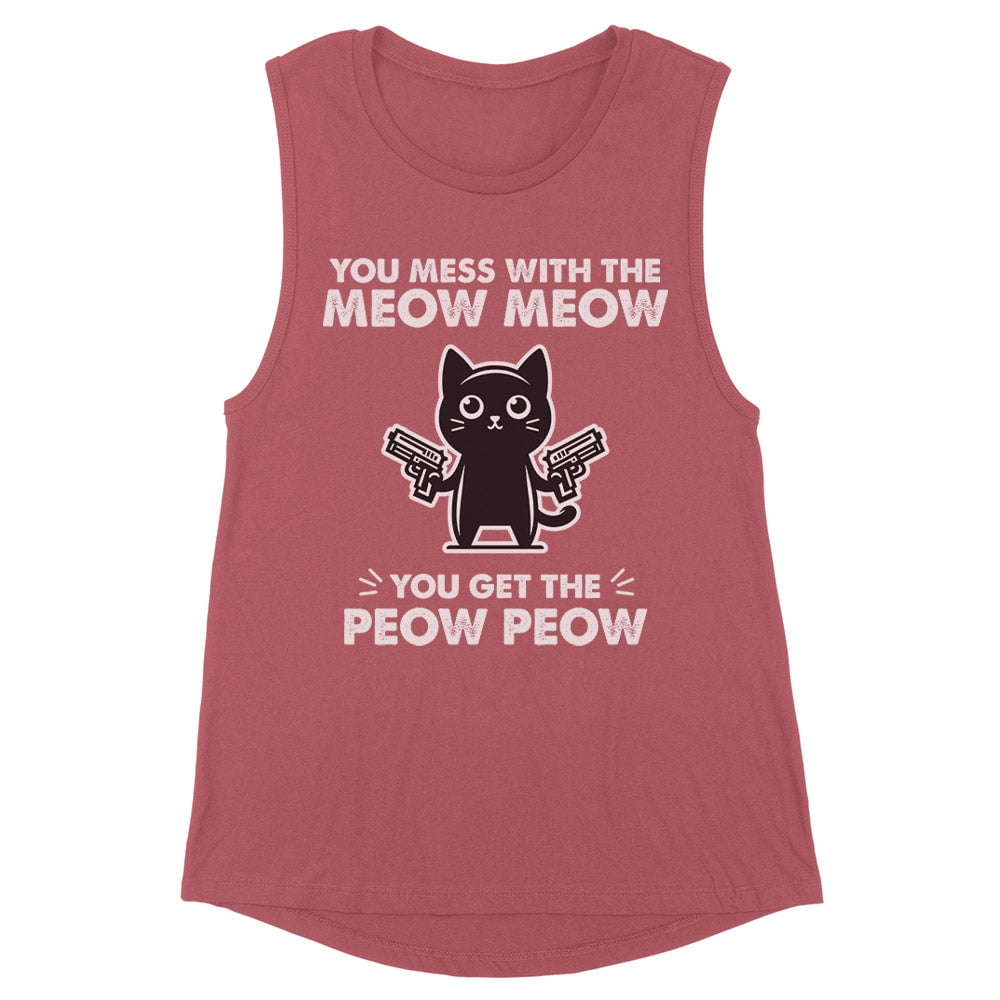 Mess With the Meow Meow Women's Muscle Tank Large Smoked Paprika ...