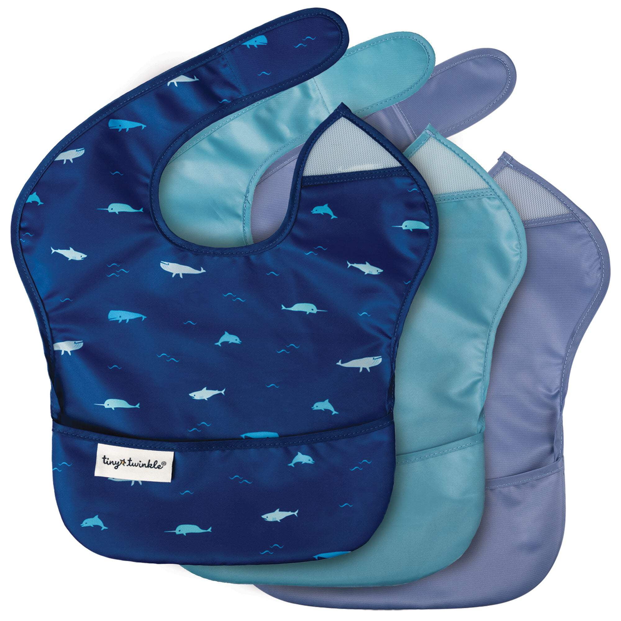 Tiny Twinkle Mess-Proof Easy Food Bibs Waterproof Multi-Pack Sets ...