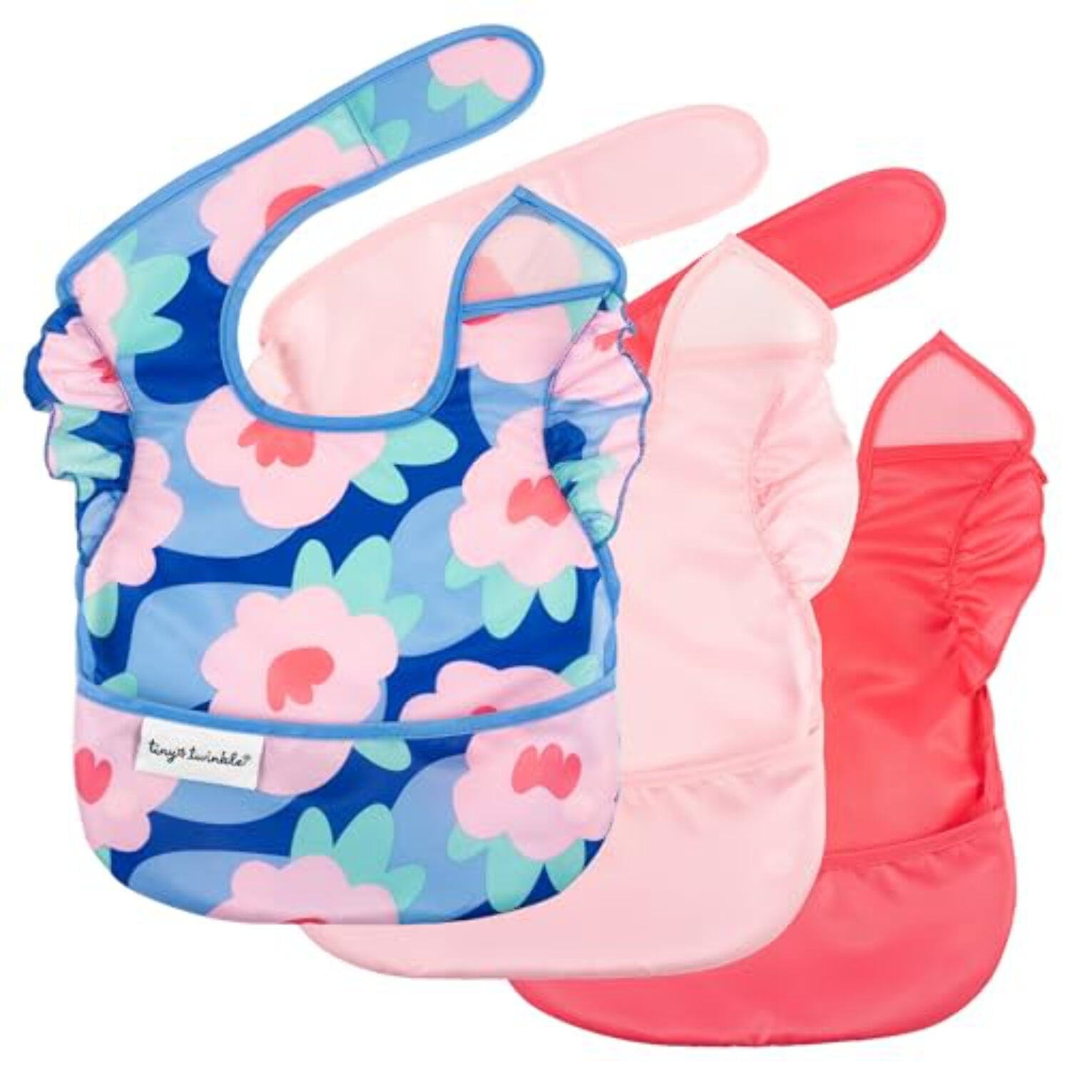 Tiny Twinkle Mess-Proof Easy Waterproof Food Bibs Multi-Pack Sets ...