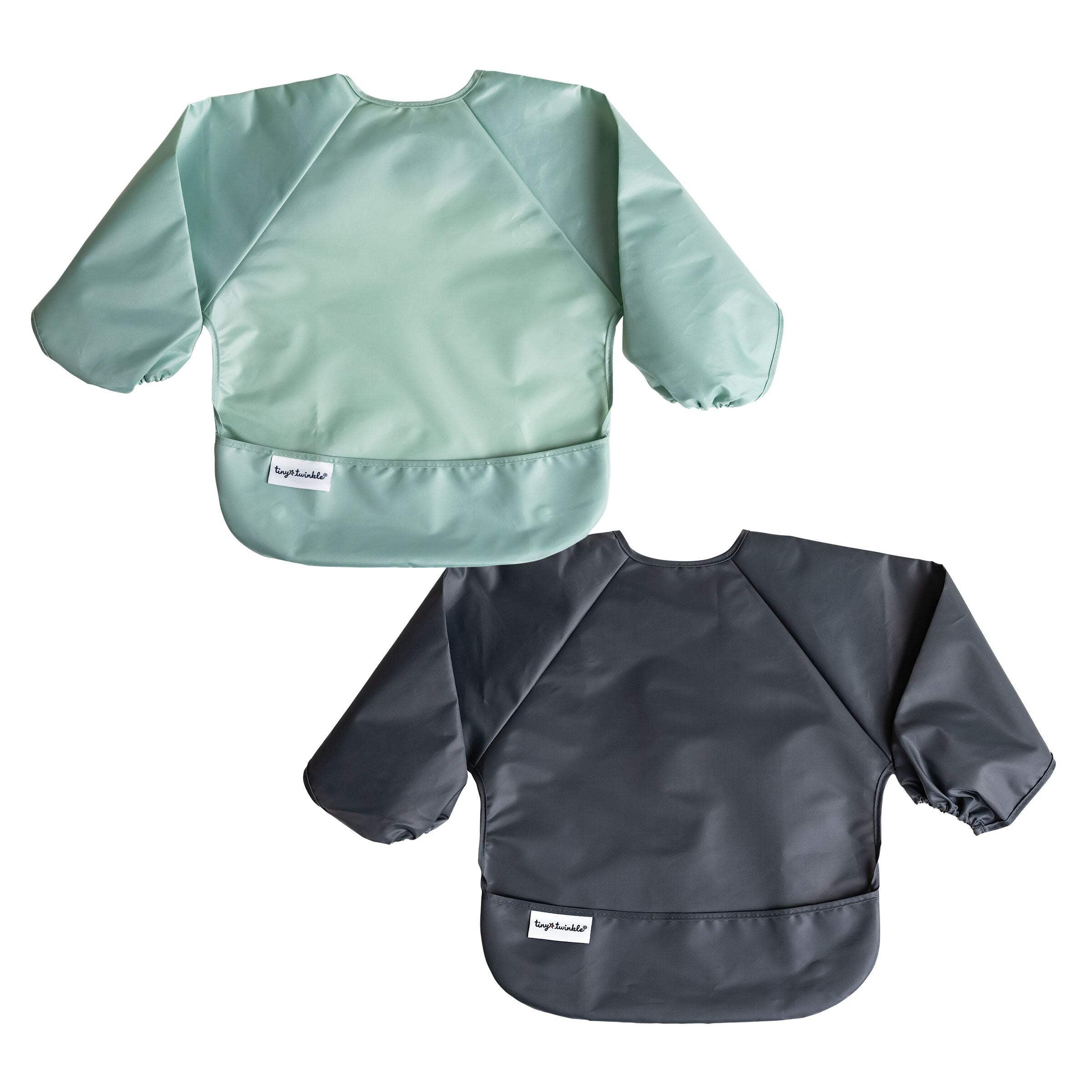 Tiny Twinkle Mess-Proof Long Sleeve Waterproof Feeding Bibs | 2-Pack ...