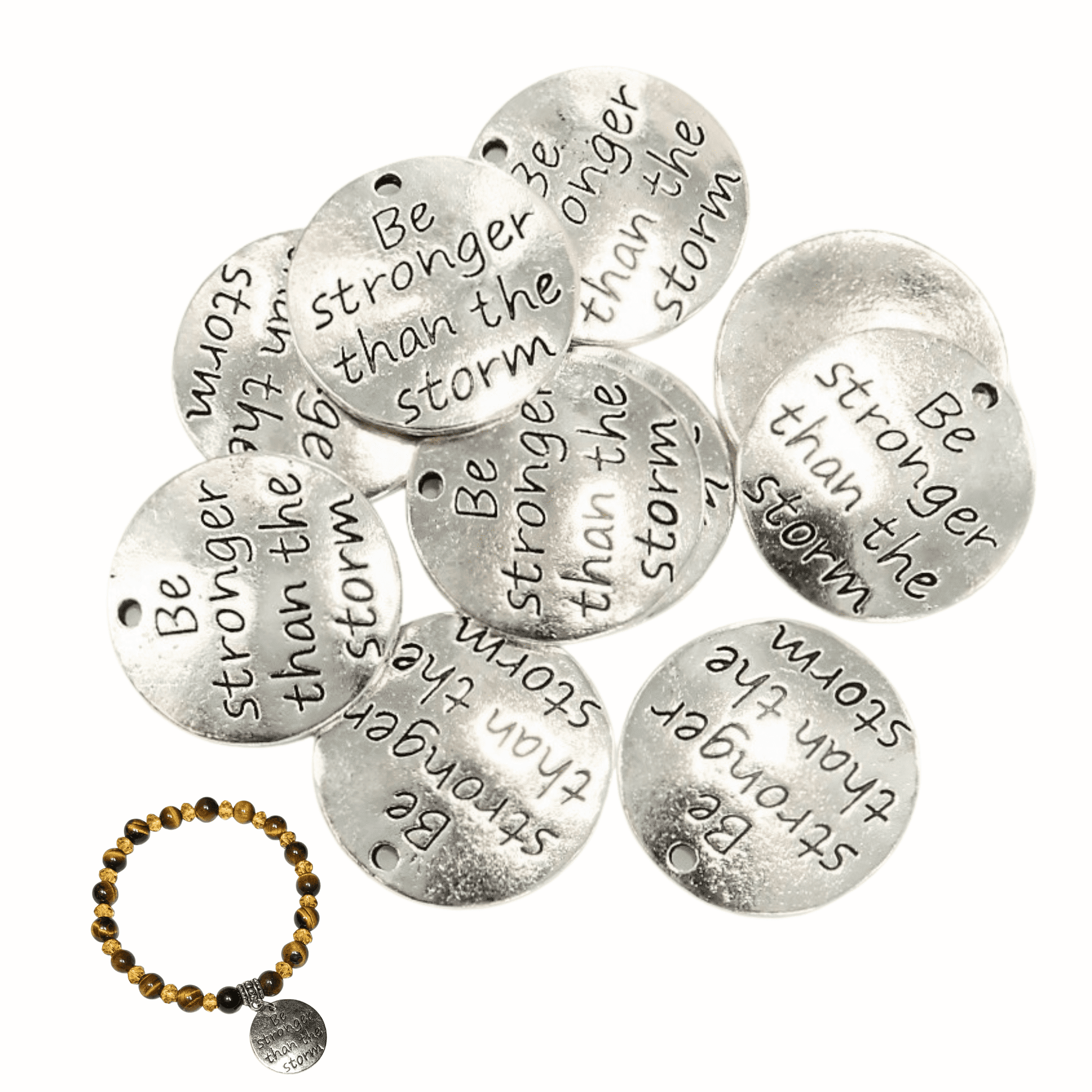 Message Charms, Silver Inspiration Positive Word Small Pendant, Be ...