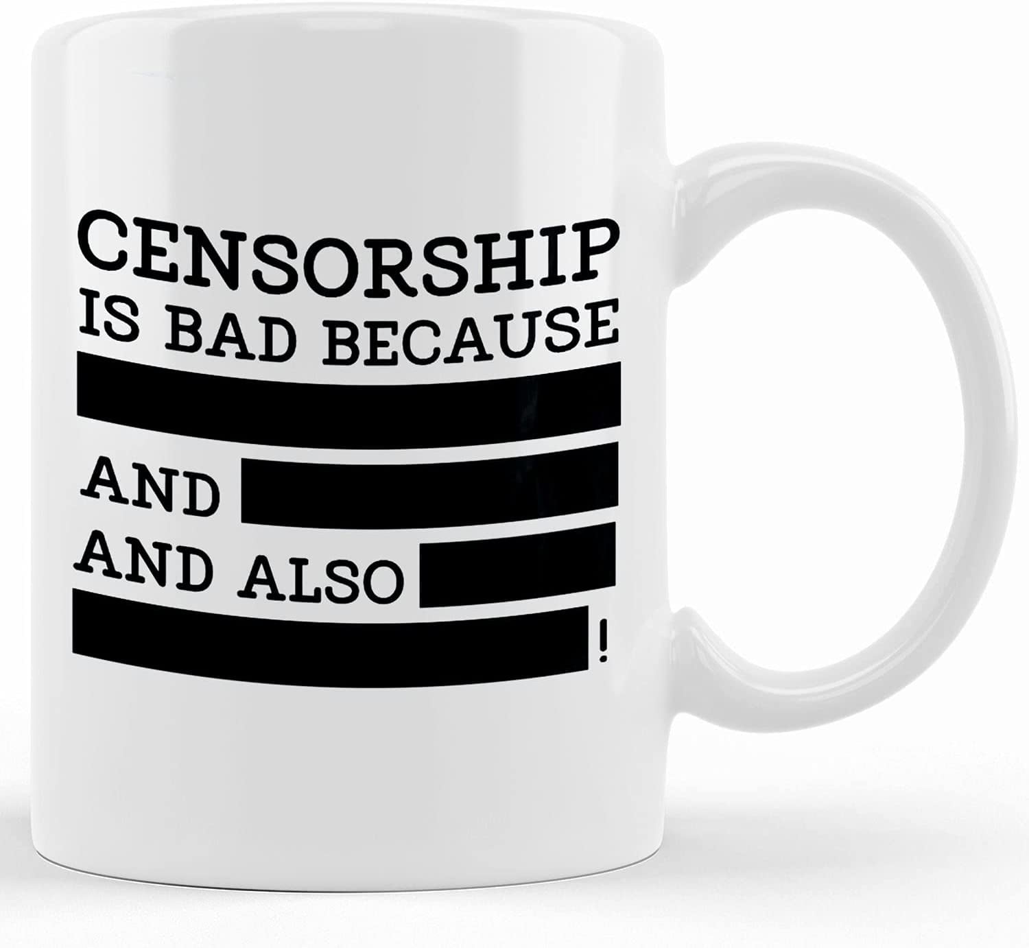 Message Mug, Motivational Gift, Novelty Coffee Tea Cup, Censorship Is ...