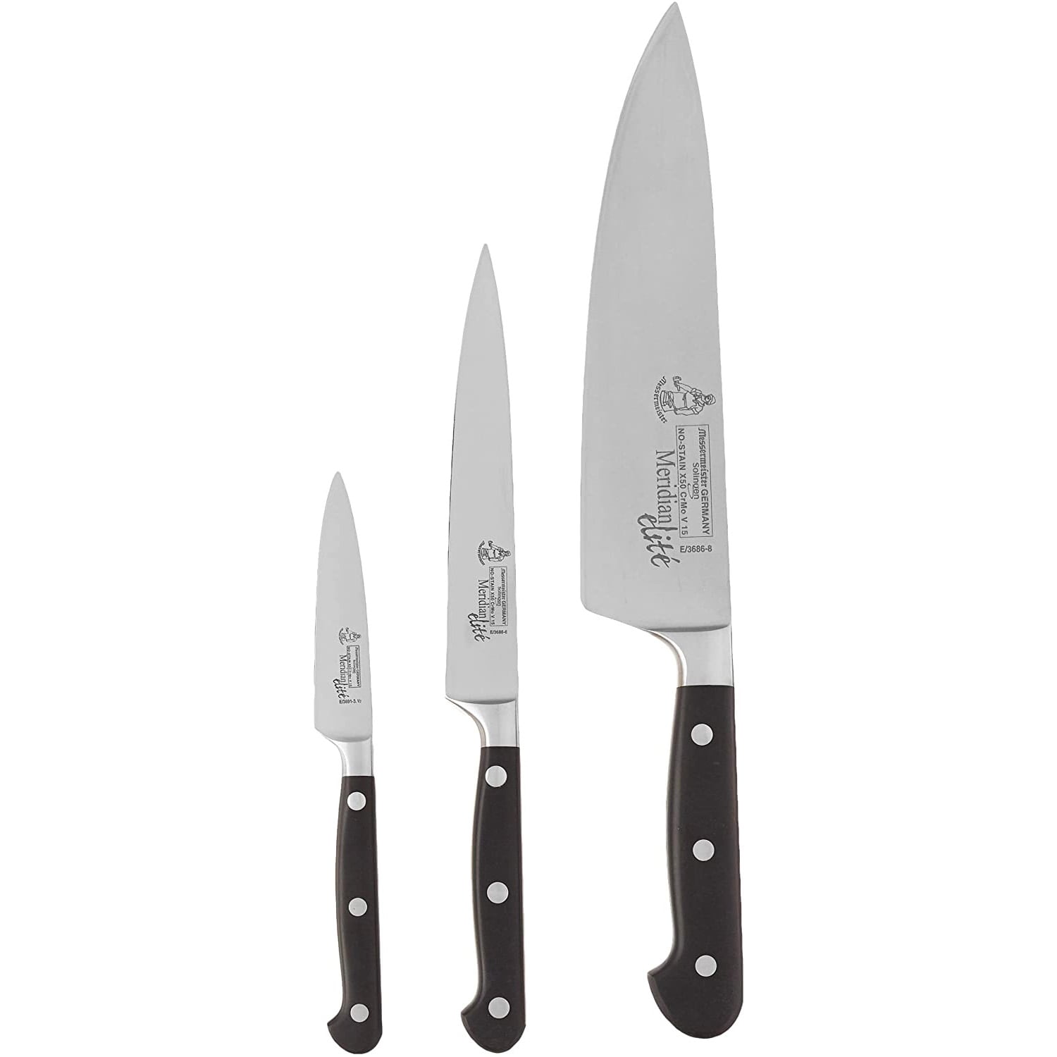 Messermeister Meridian Elite Professional Sharp 3 Piece Kitchen Knife ...