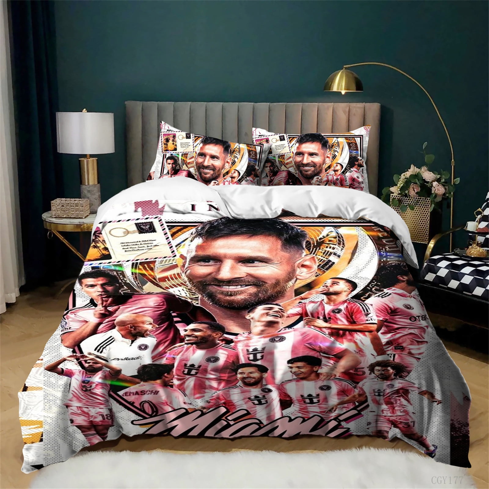 Messi_10 Bedding Set 3D Printed Football Star Duvet Cover Set 3pcs ...