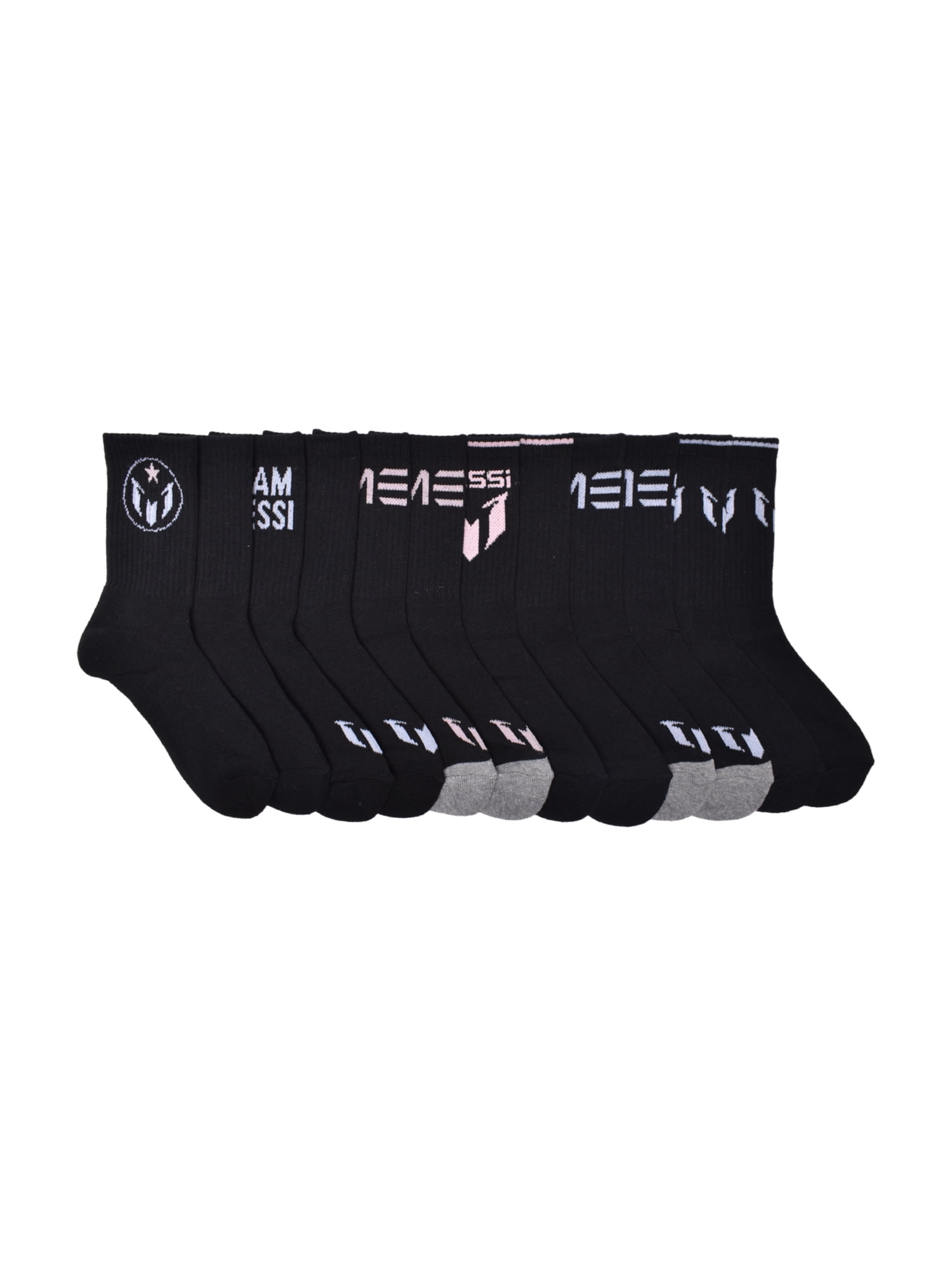 Messi Boys Crew Sock, 6-Pack, Size S-L - Walmart.com