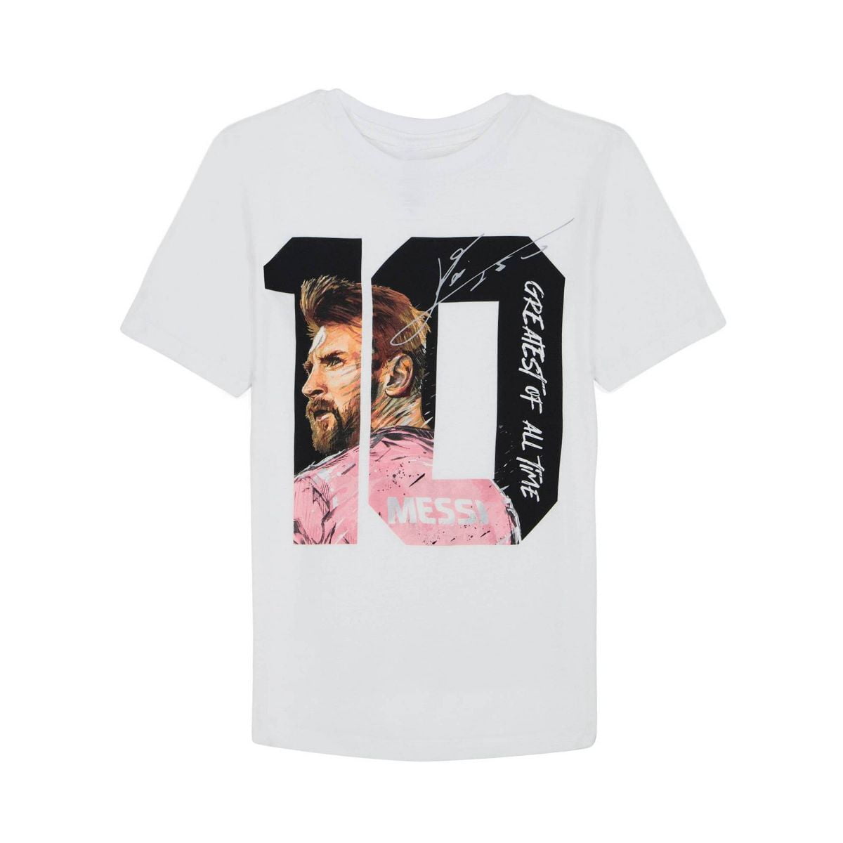 Messi Boys' Lifestyle Short Sleeve Graphic T-Shirt, White, Small ...