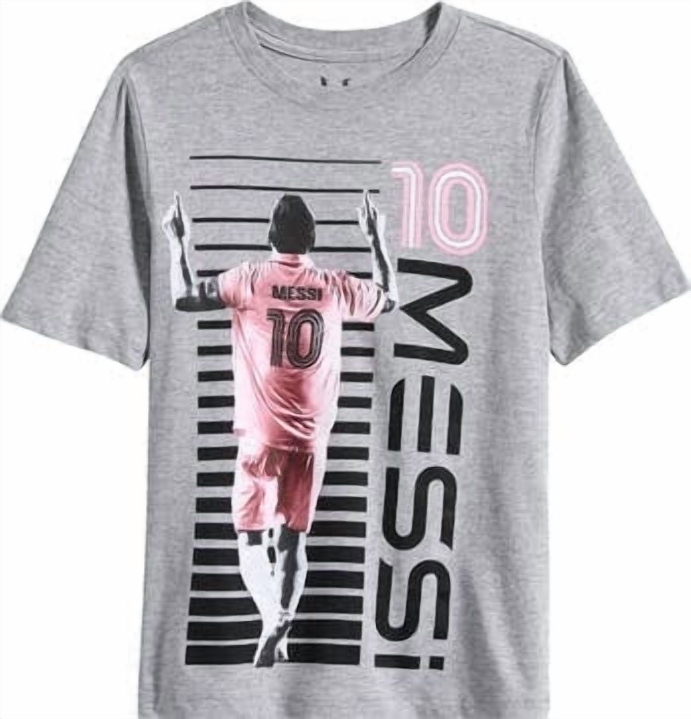Messi Boys Lifestyle Short Sleeve T-Shirt, Grey, Size 4 - Walmart.com
