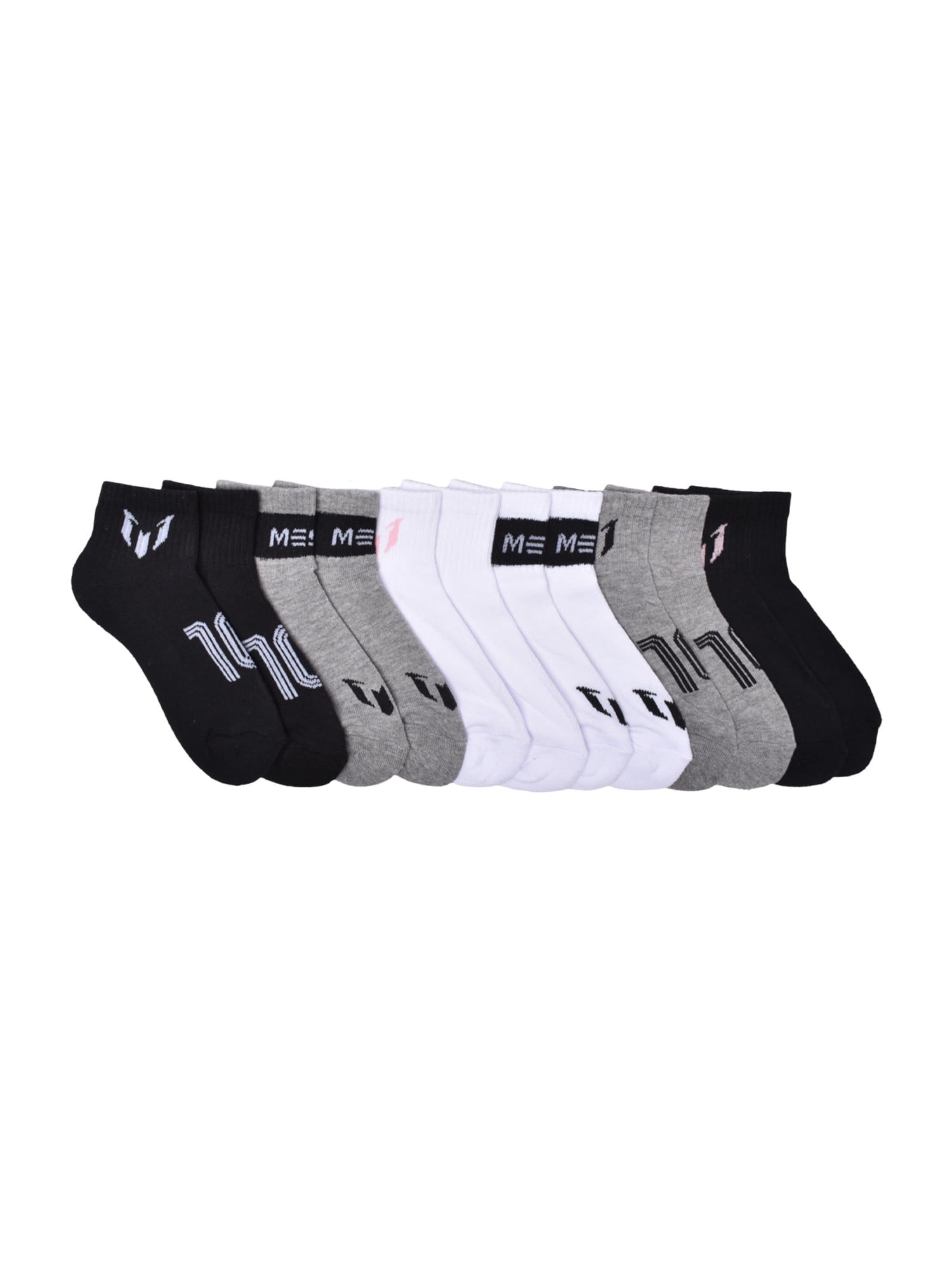 Messi Boys Quarter Socks, 6-Pack, Size S-L - Walmart.com