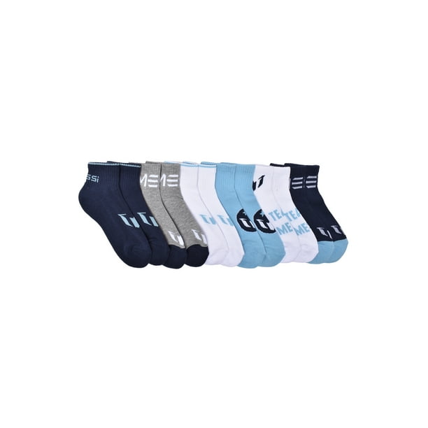 Messi Boys Quarter Socks, 6-Pack, Size S-L - Walmart Business Supplies