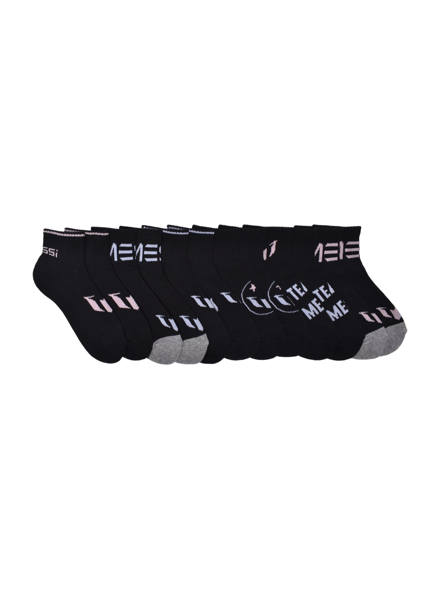 Messi Boys Quarter Socks, 6-Pack, Size S-L - Walmart.com