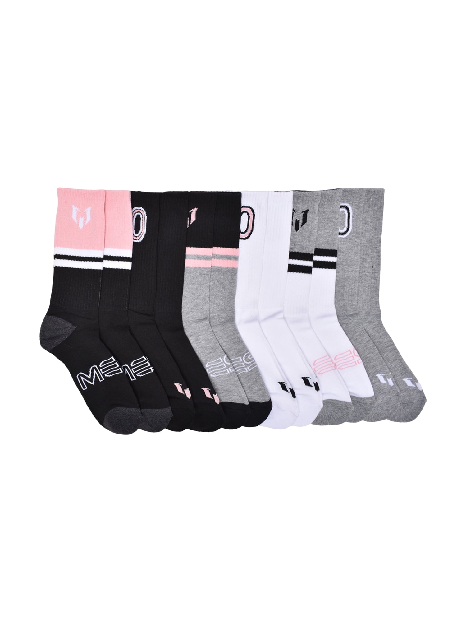 Messi Men's 6-Pack Crew Socks, Sock Size 10-13 - Walmart.com