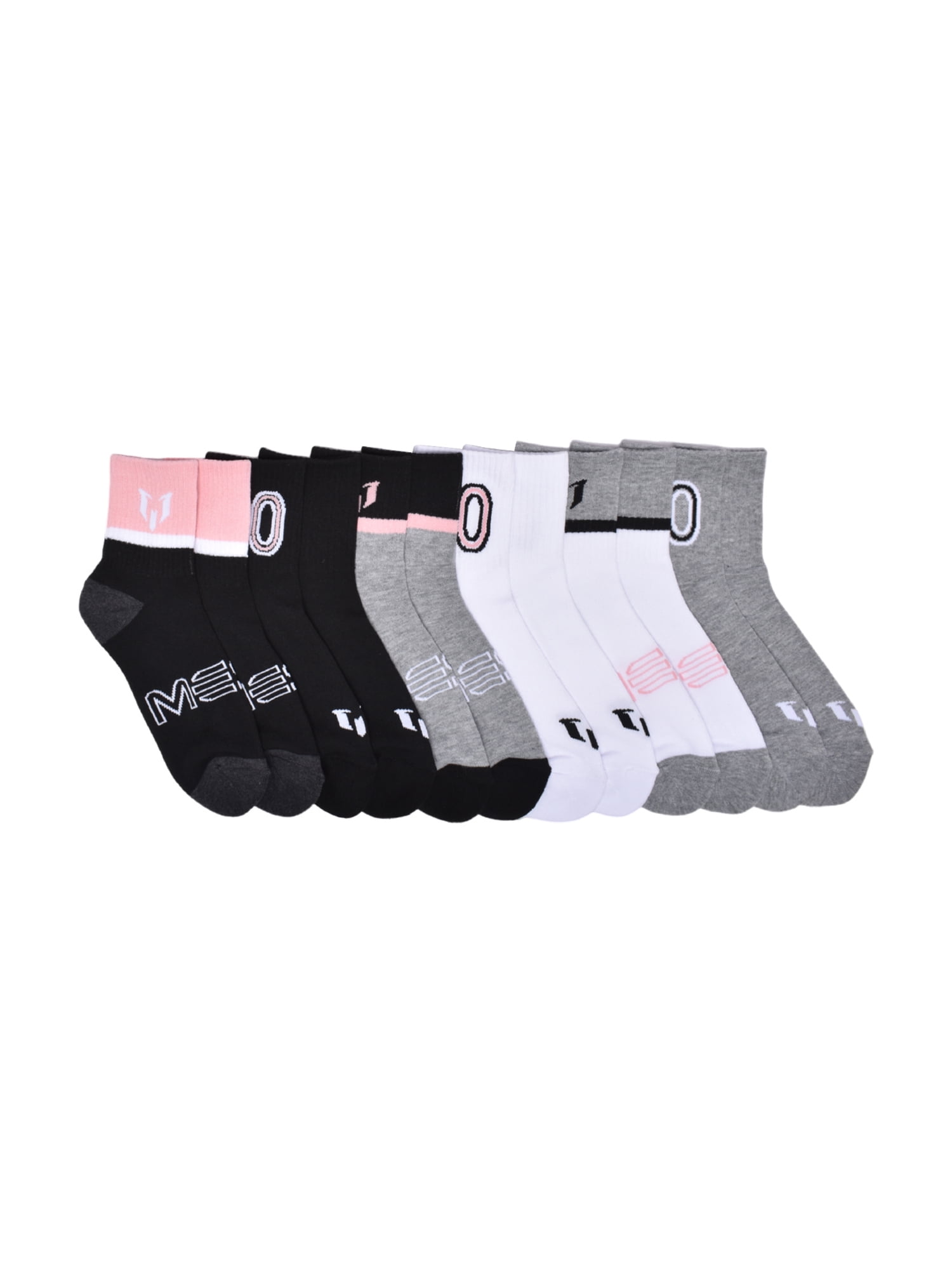 Messi Men's 6-Pack Shortie Crew Socks, Sock Size 10-13 - Walmart.com