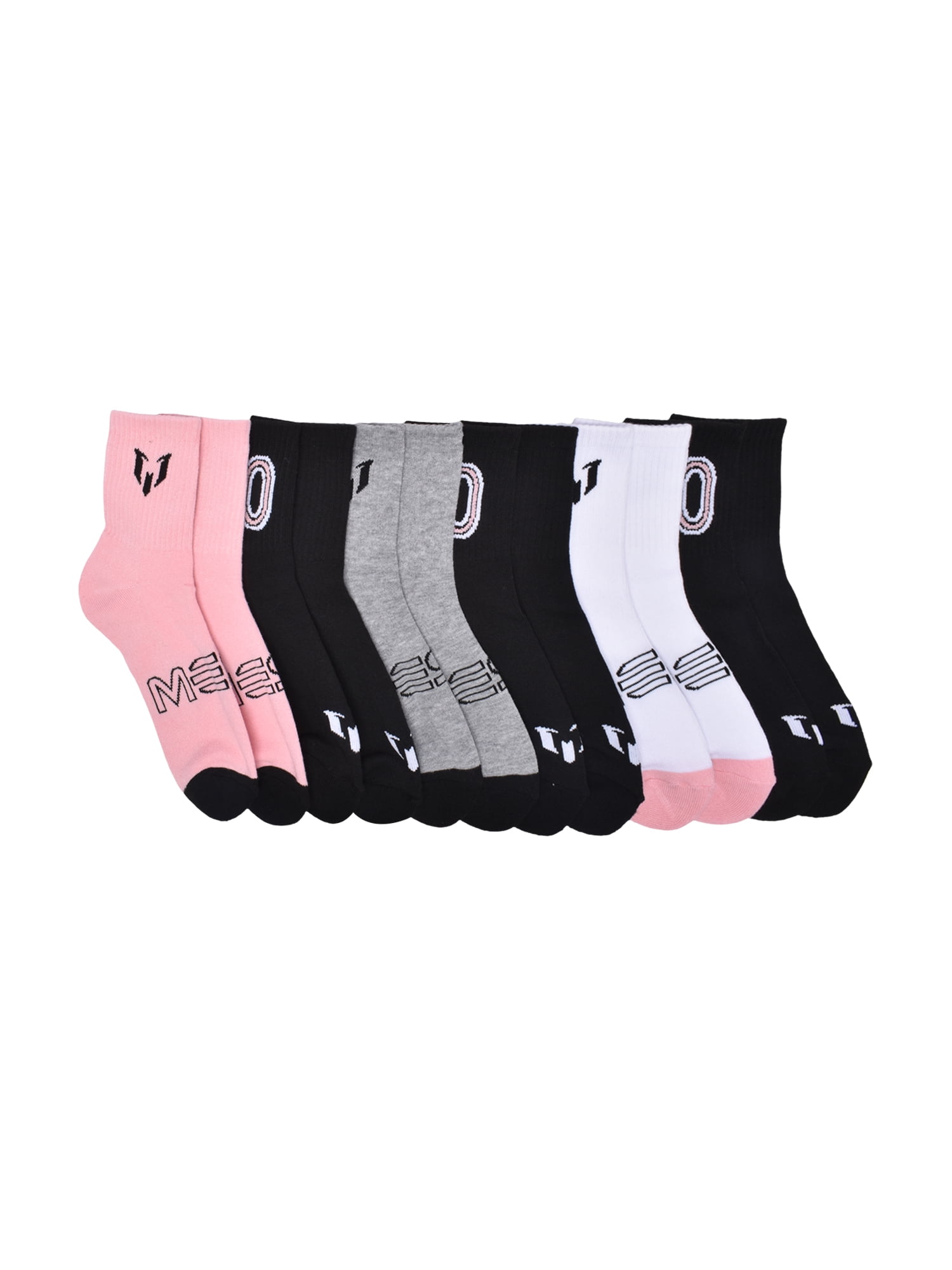 Messi Men's 6-Pack Shortie Crew Socks, Sock Size 10-13 - Walmart.com