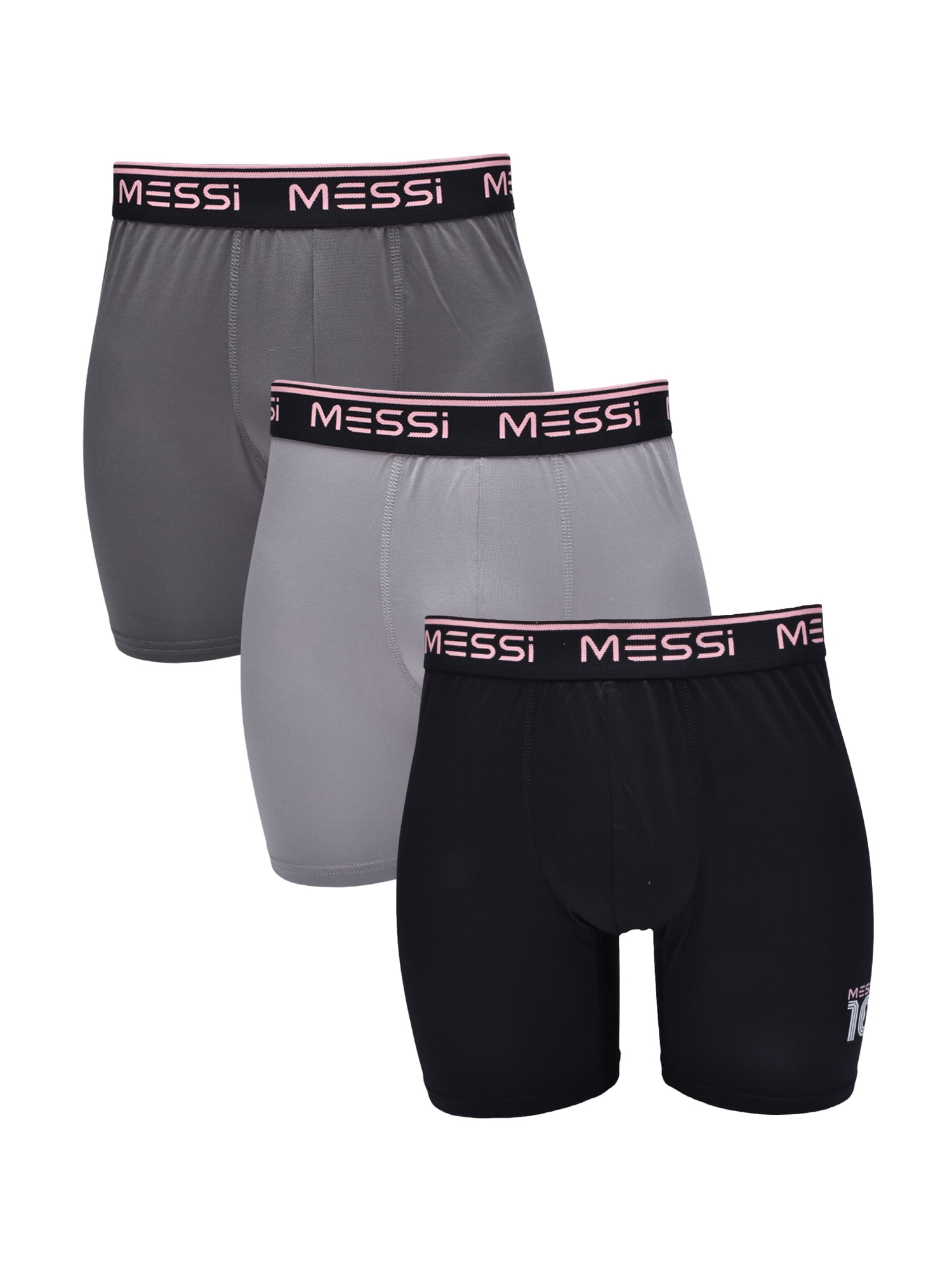 Messi Men's Stretch Boxer Brief Underwear 3-Pack, Sizes S-XL - Walmart.com
