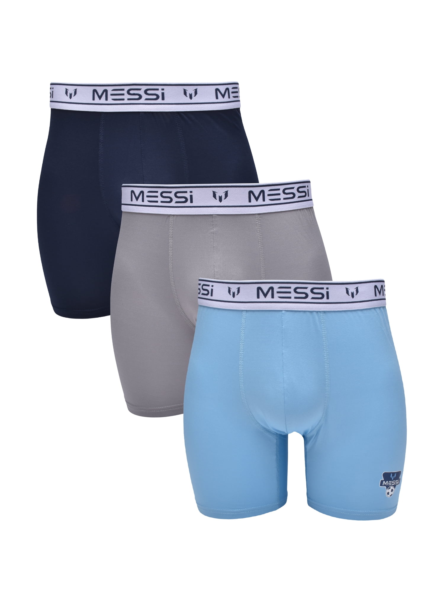 Messi Men's Stretch Boxer Brief Underwear 3-Pack, Sizes S-XL - Walmart.com