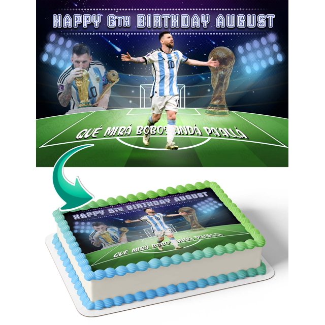 Messi Star Bobo Edible Cake Image Topper Birthday Cake Banner 1/4 Sheet ...