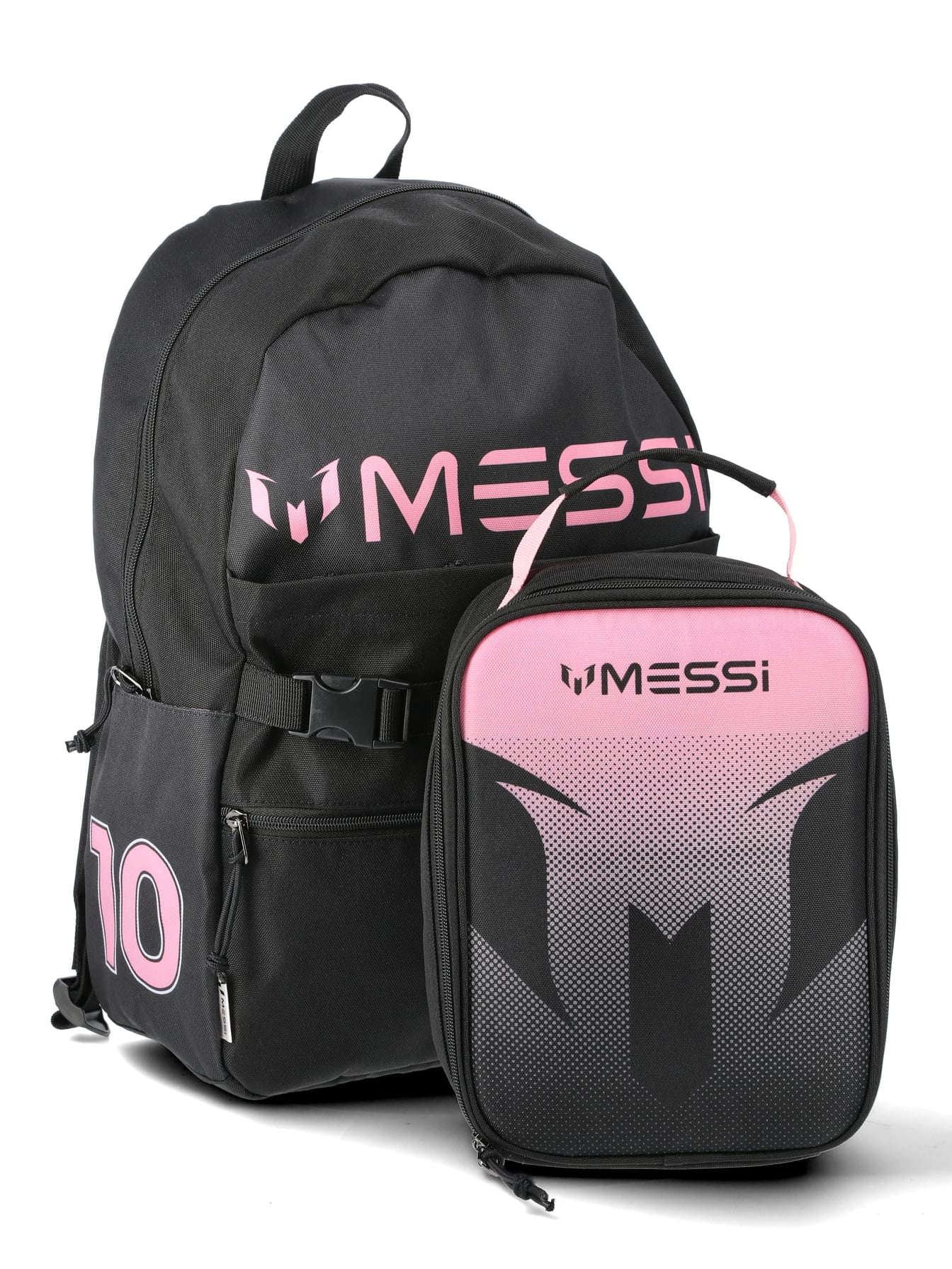 Messi Kids' 18" Backpack and Lunchbox 2-Piece Set, Black/Pink - Walmart.com