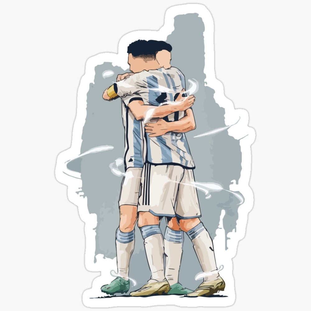 Messi With His Fan Julian Alvarez World Cup 2022 Sticker Phone Decal ...