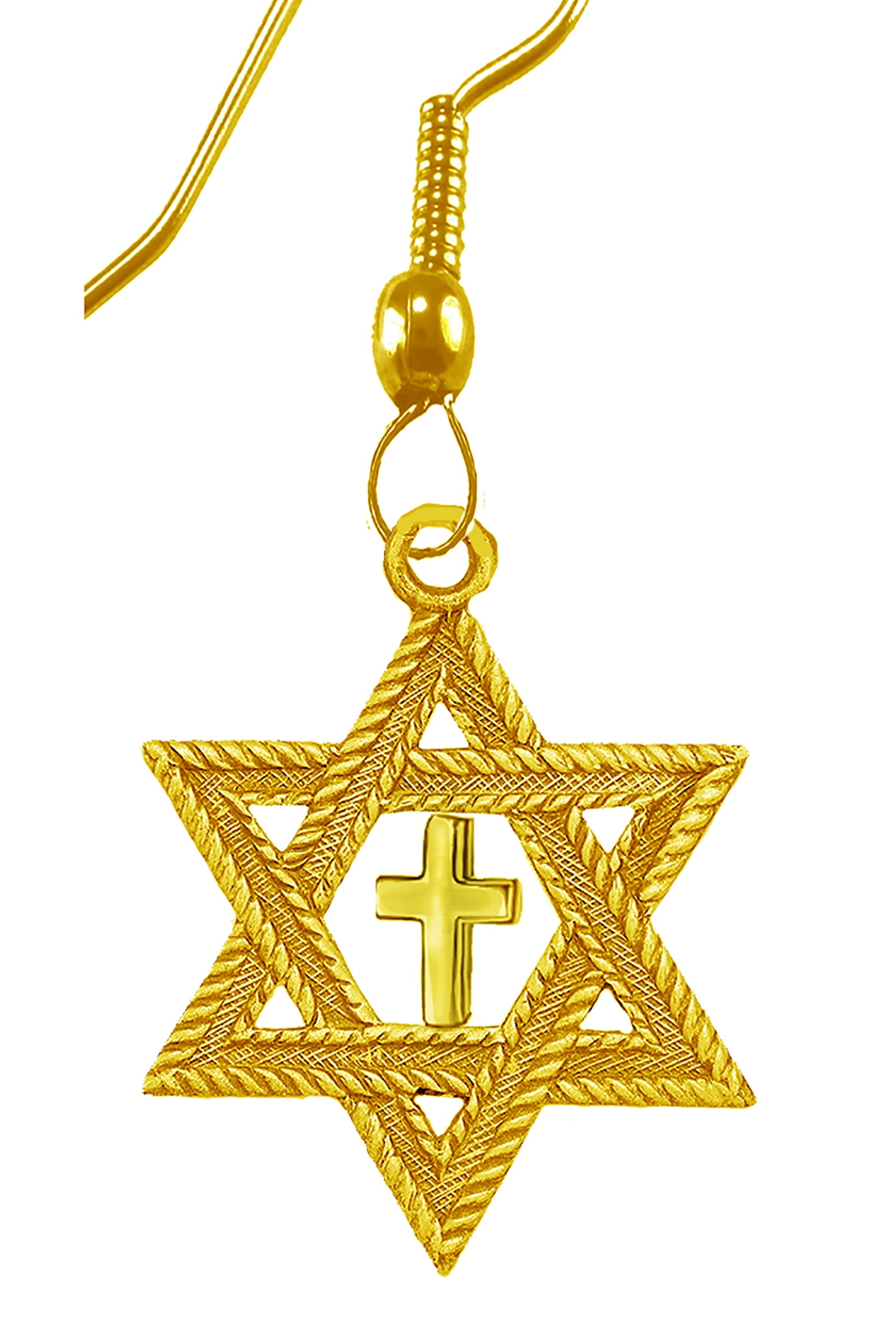 Messianic Christian Jewish Antique Gold Tone Star Of David, With ...