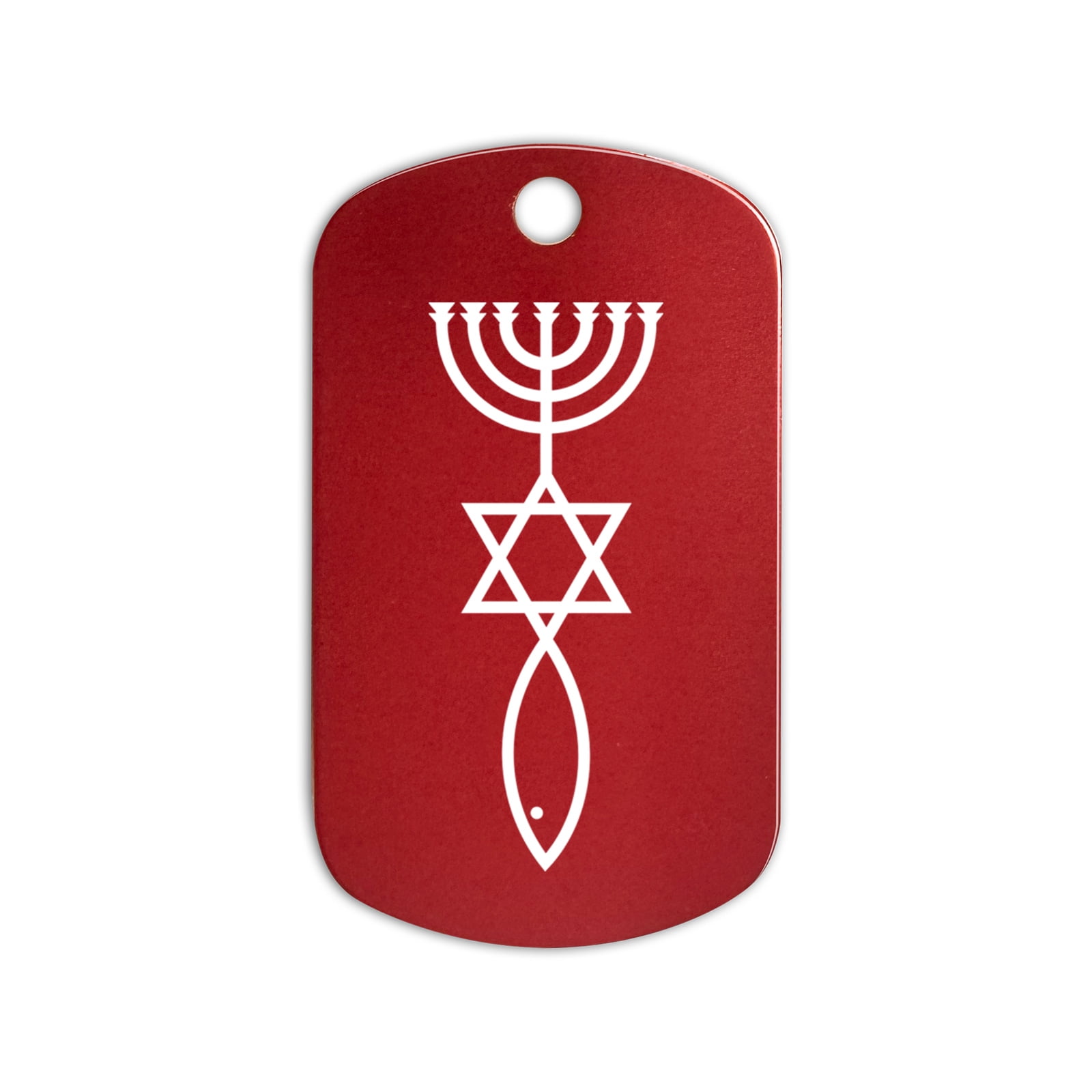 Messianic Jewish Religion Symbol GI Dog Tag Aluminum Keychain judaism ...