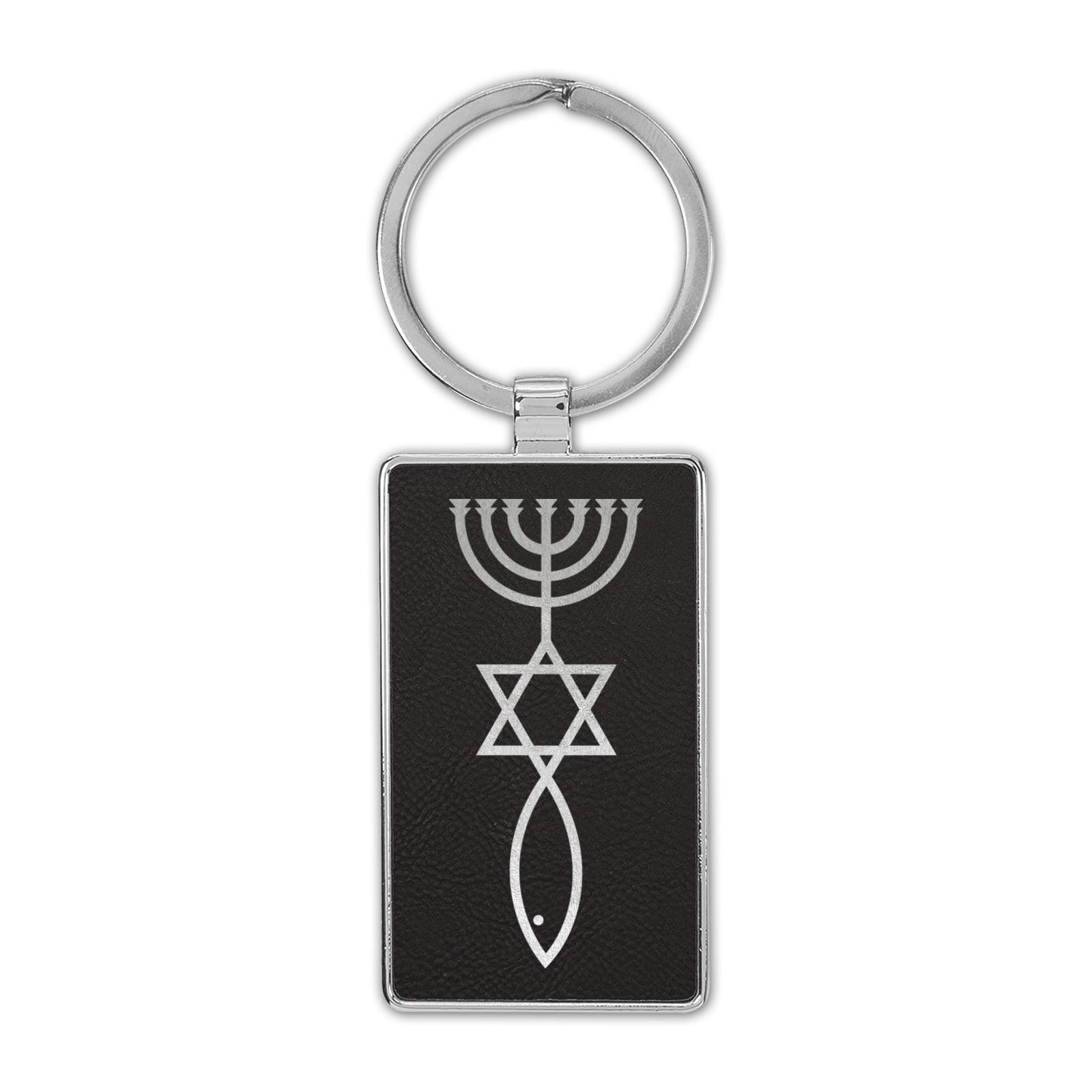 Messianic Jewish Religion Symbol Premium Leatherette Keychain judaism ...