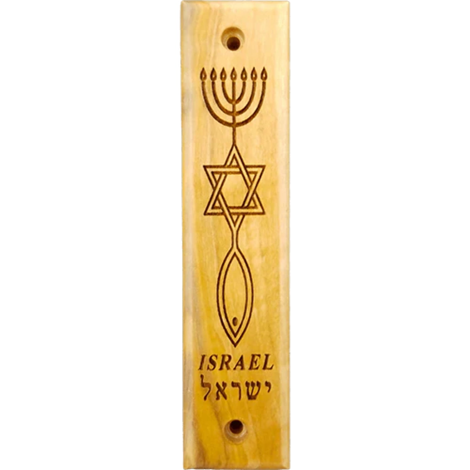 Messianic Symbol, Israel Olive Wood Mezuzah - Walmart.com
