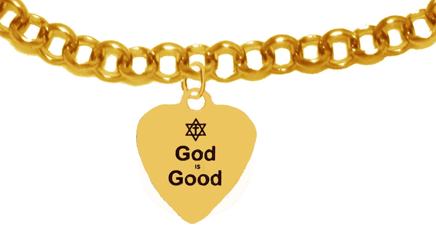 Messianic, Yeshua, God Is Good 14KT Charm On A 14KT Gold Adjustable ...