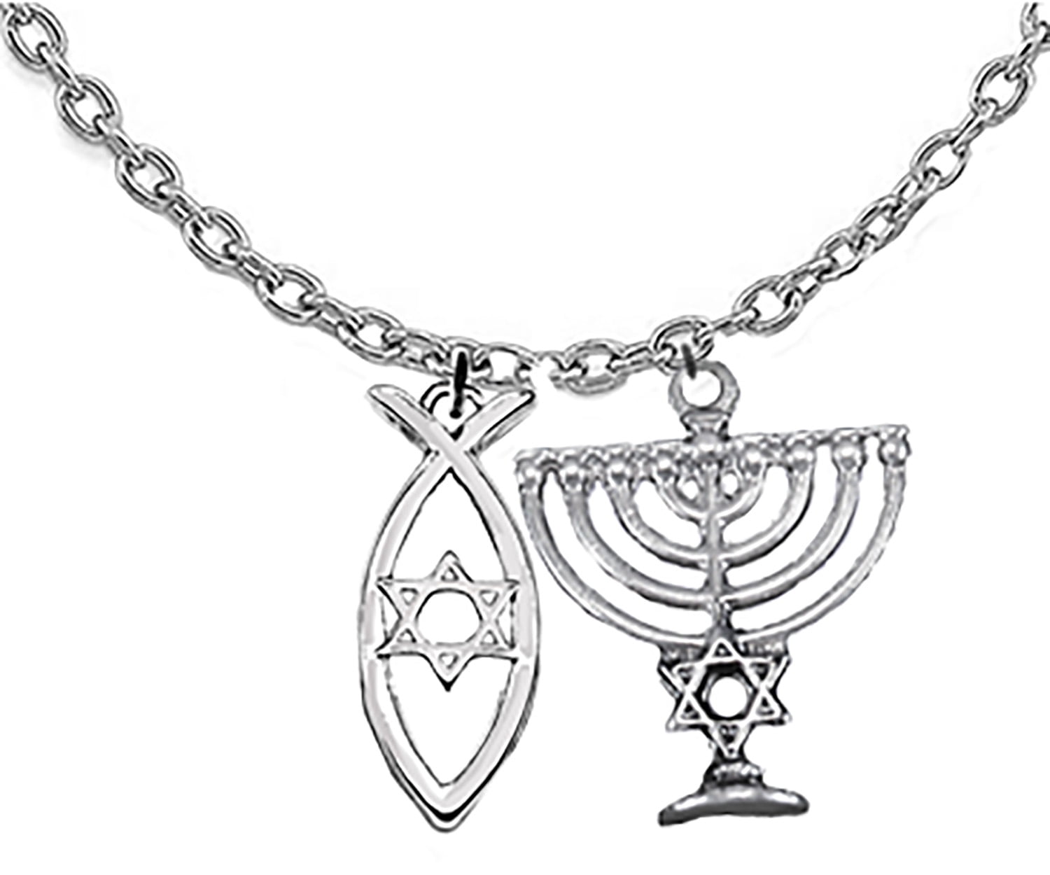 Messianic, Yeshua, Silvertone Christian Fish With Star Of David Inside ...
