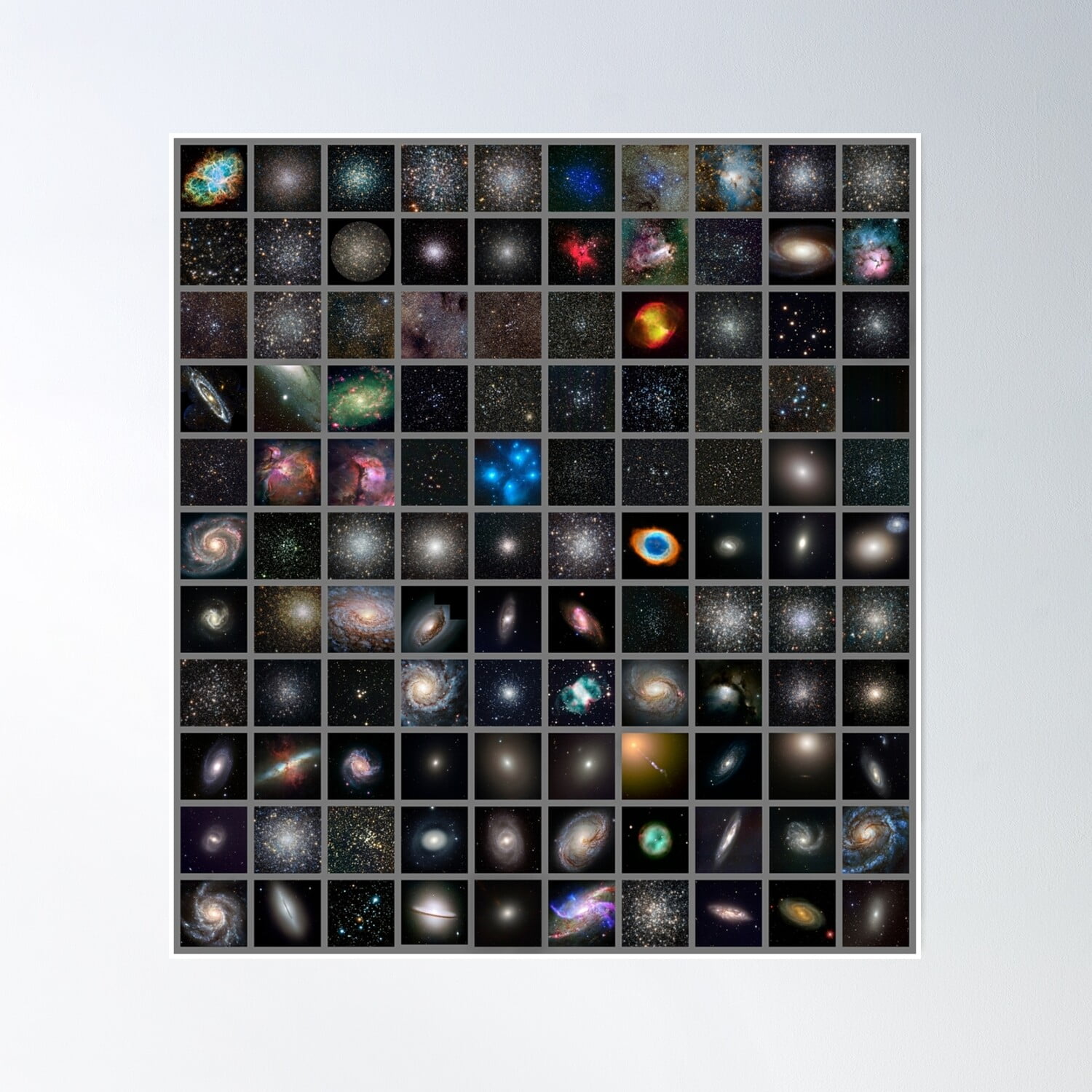 Messier Objects,Full Set (C046/3026) Poster Wall Art, Modern Wall Decor, 24x36 UNFRAMED ...