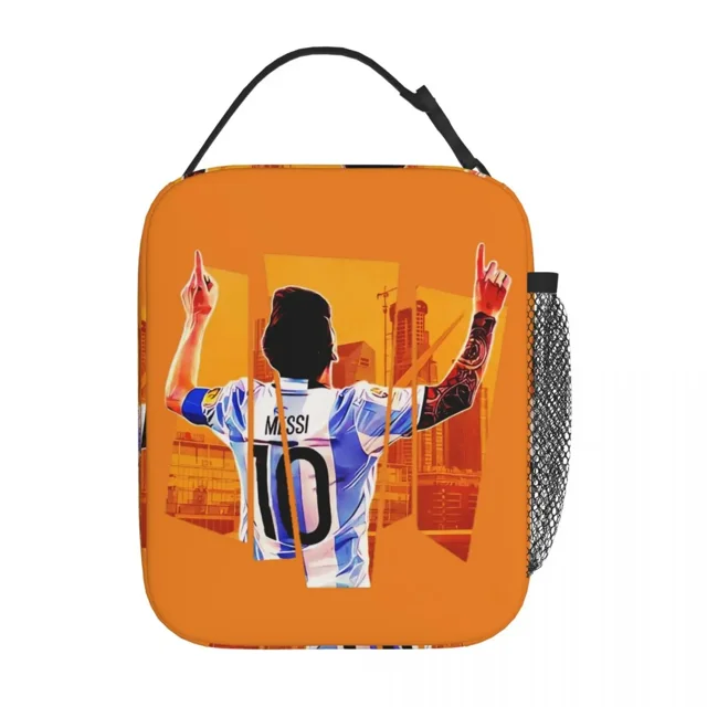 Messis 10 Football Soccer Merch Insulated Lunch Bag For School Storage ...
