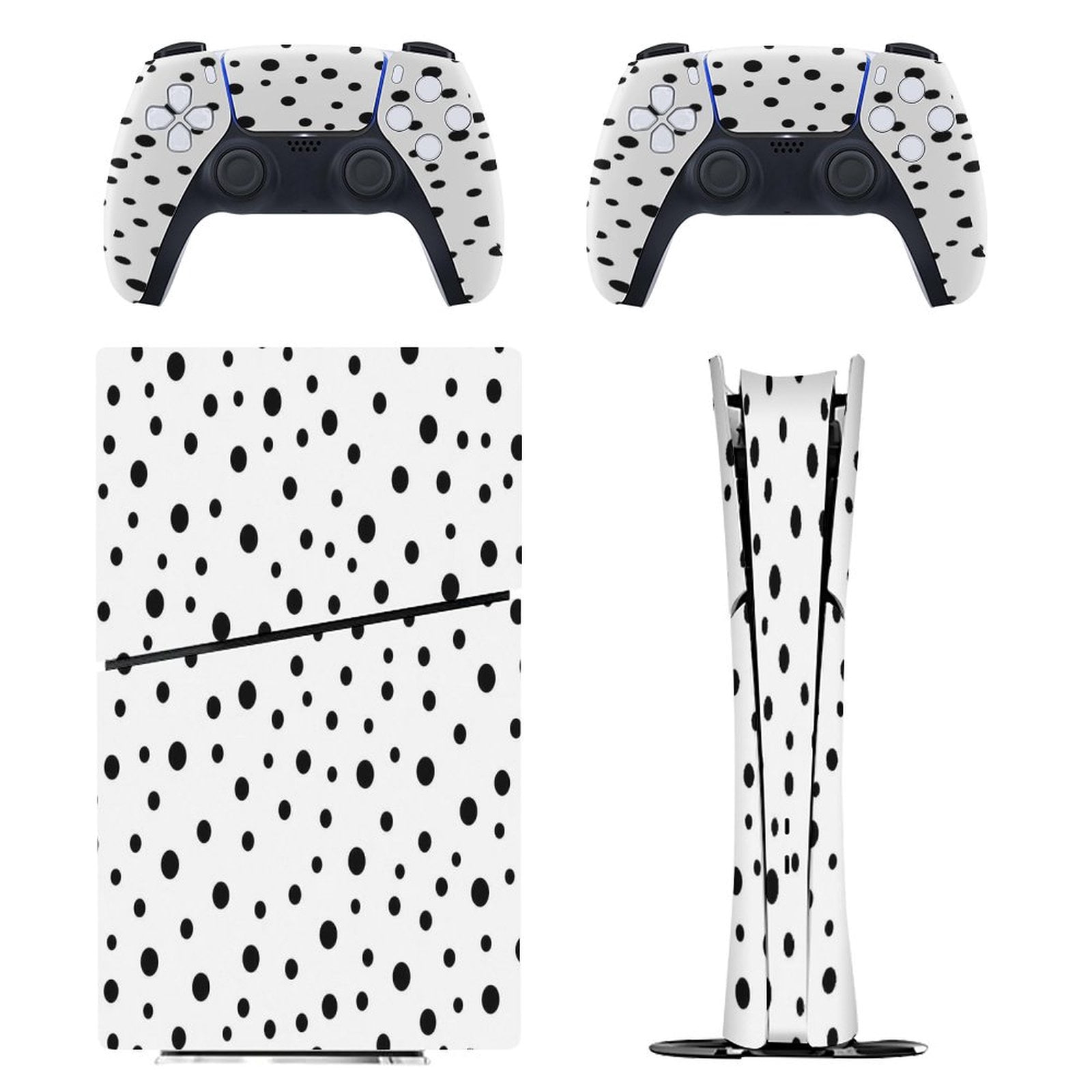 Messy Black Dots on White Background PS5/PS5 Slim Digital Disc Skin ...