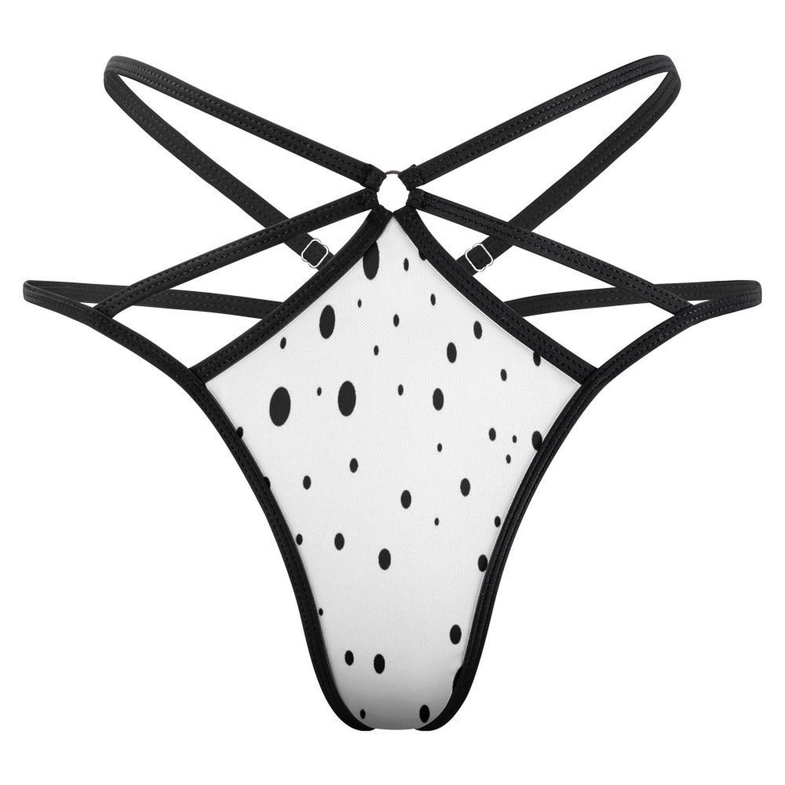 Messy Black Polka Dots Open Type Women's Panties Crotch Opening G ...