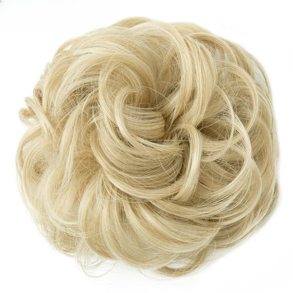 Messy Bun Beach Blonde Hair Piece Human Hair Blonde – Natural Soft Updo ...