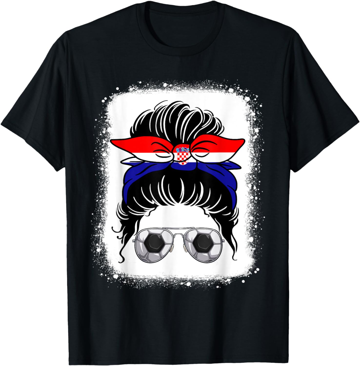 Messy Bun Hair Croatia Football Team World Soccer, Lover T-Shirt mens t ...