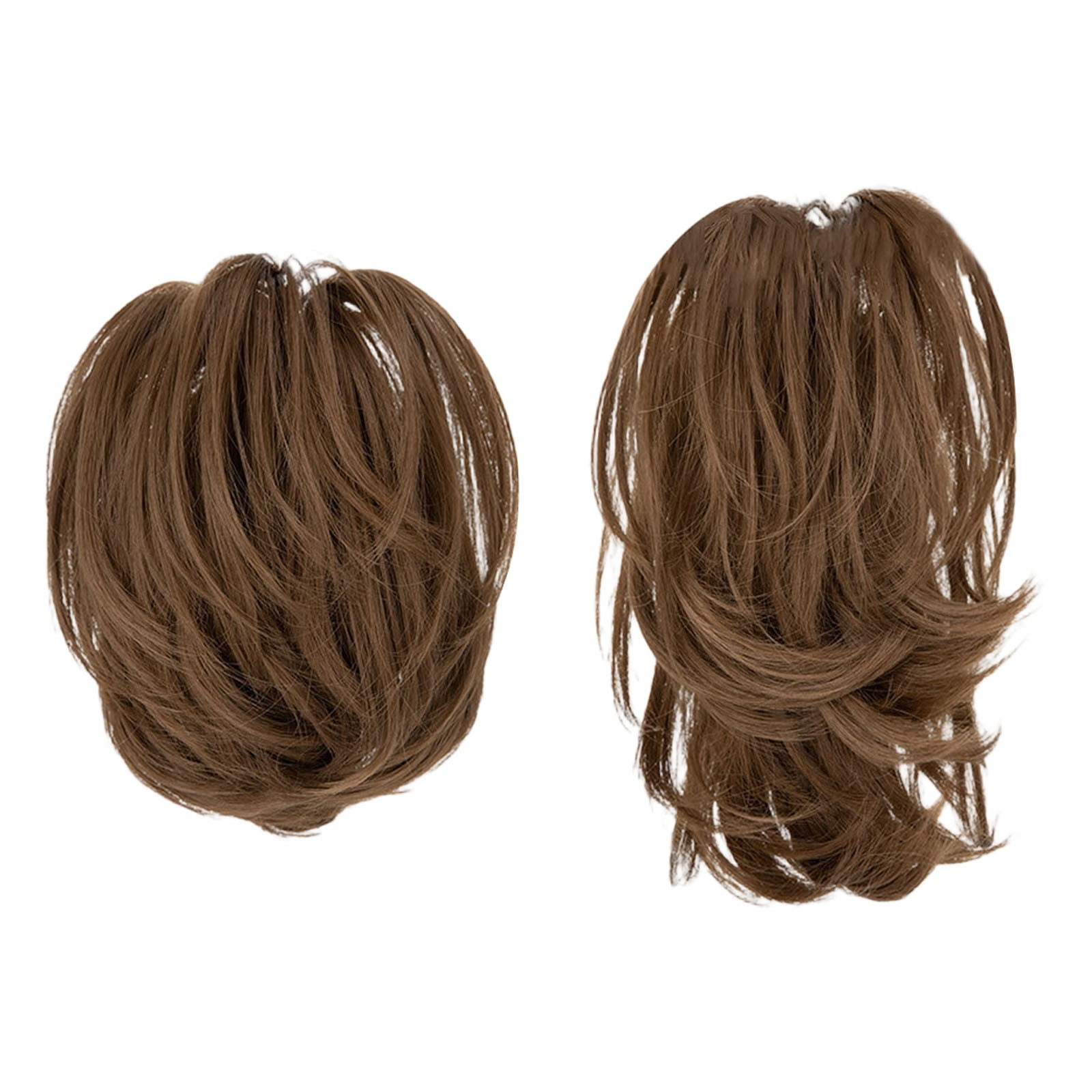 Messy Bun Hair Piece Clip In Ponytail Extension Human Hair Updo Wavy ...