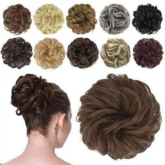 Synthetic Hair Bun Extensions Synthetic Messy Curly Elastic Hair ...