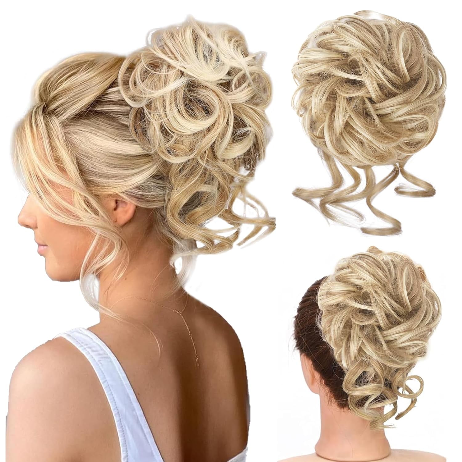 Messy Bun Hair Piece, Messy Hair Bun Scrunchies for Women Tousled Updo ...
