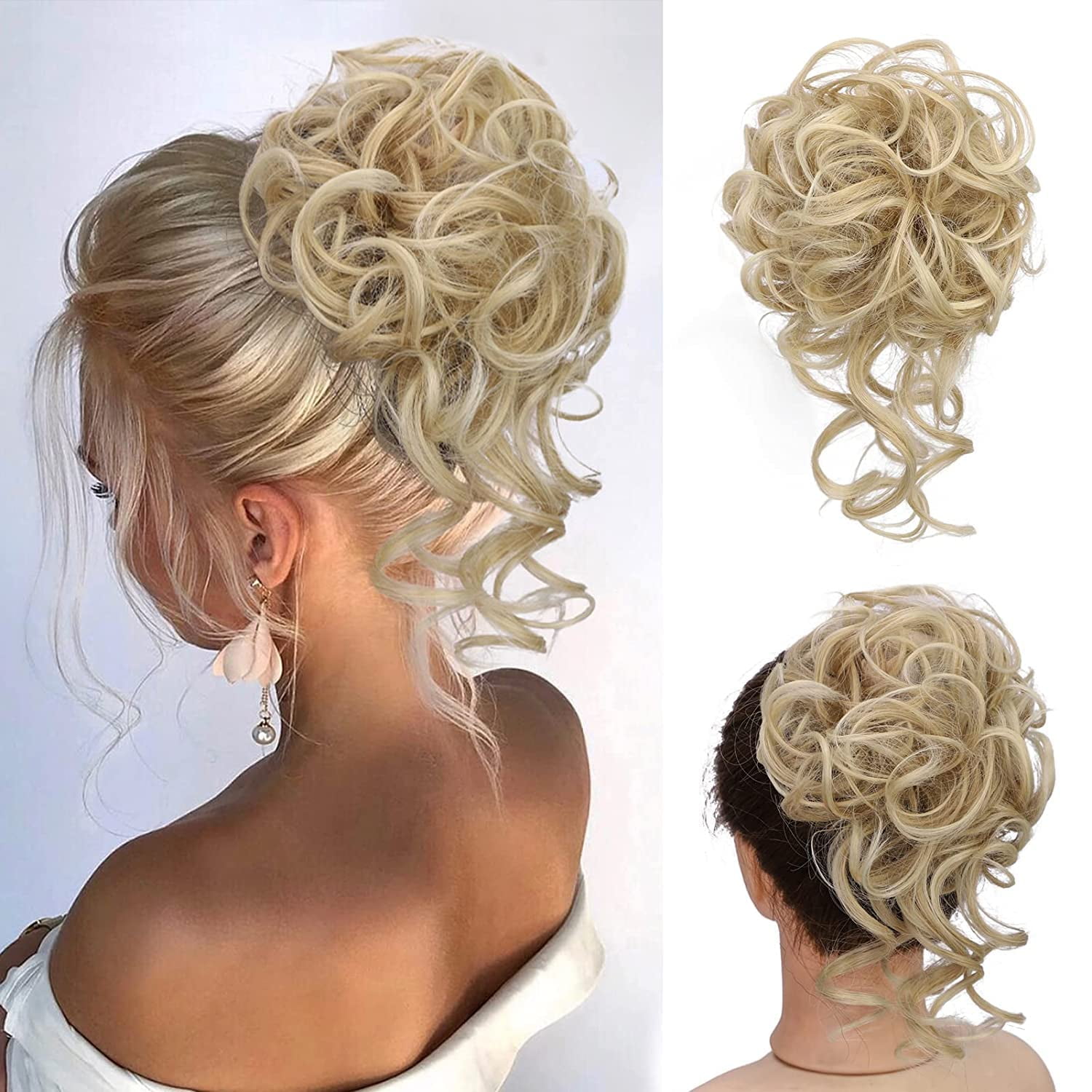 Messy Bun Hair Piece Scrunchie Tousled Updo Hair Extensions Hair Bun ...