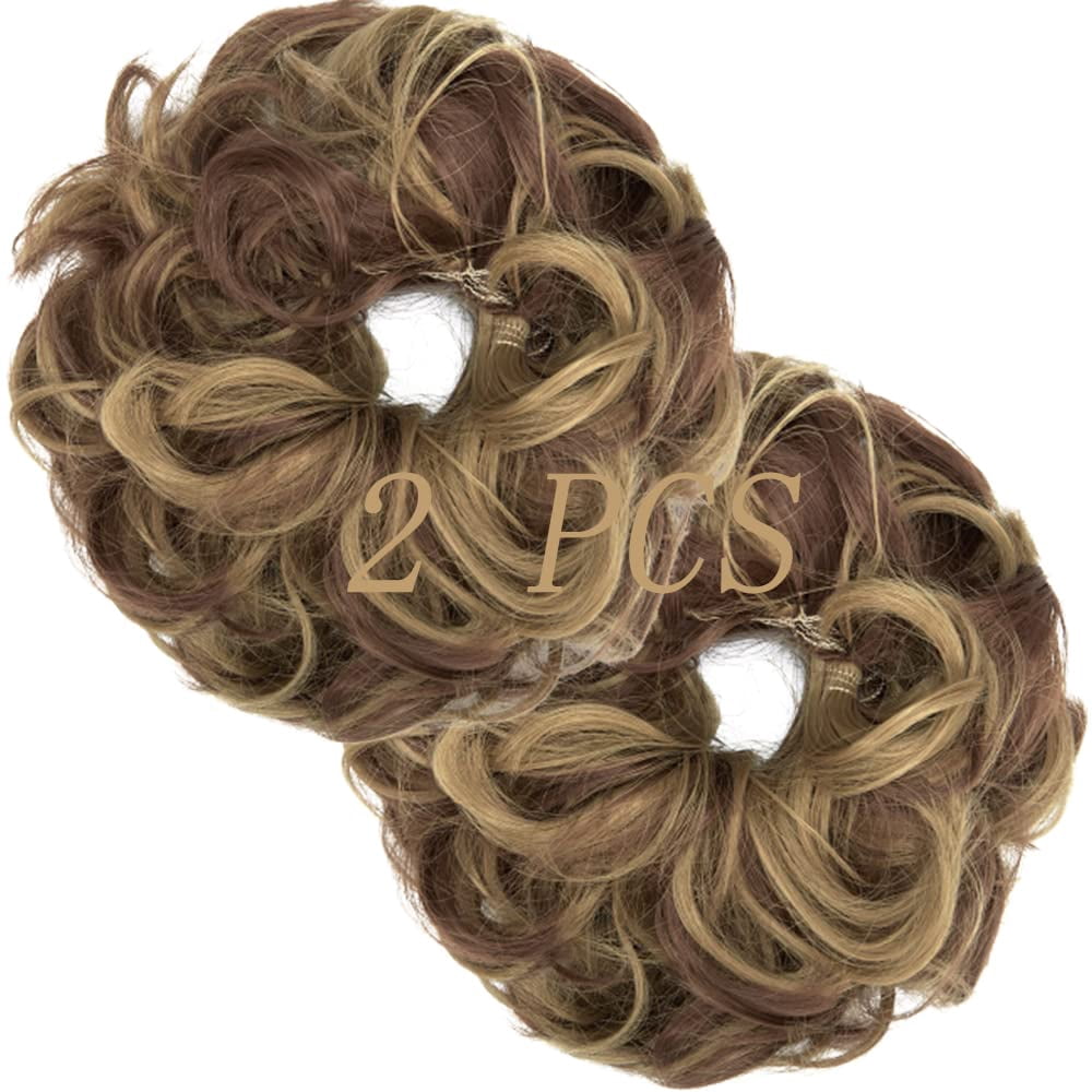 Messy Bun Hair Piece Scrunchies Extension Curly Wavy Updo Hairpieces ...