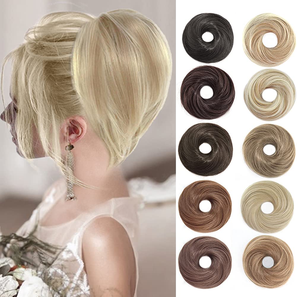 Messy Bun Hair Piece,Straight Hair Buns Hair Piece Short Hair Ponytail ...