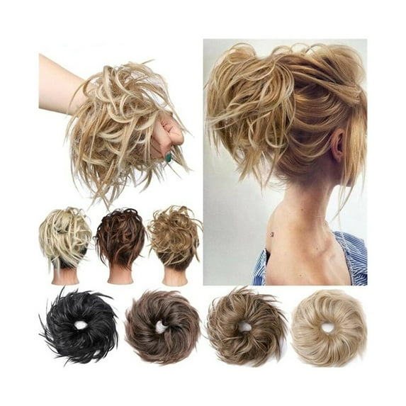 Messy Bun Hair Piece Synthetic Wave Curly Chignon Elastic Fluffy Updo ...