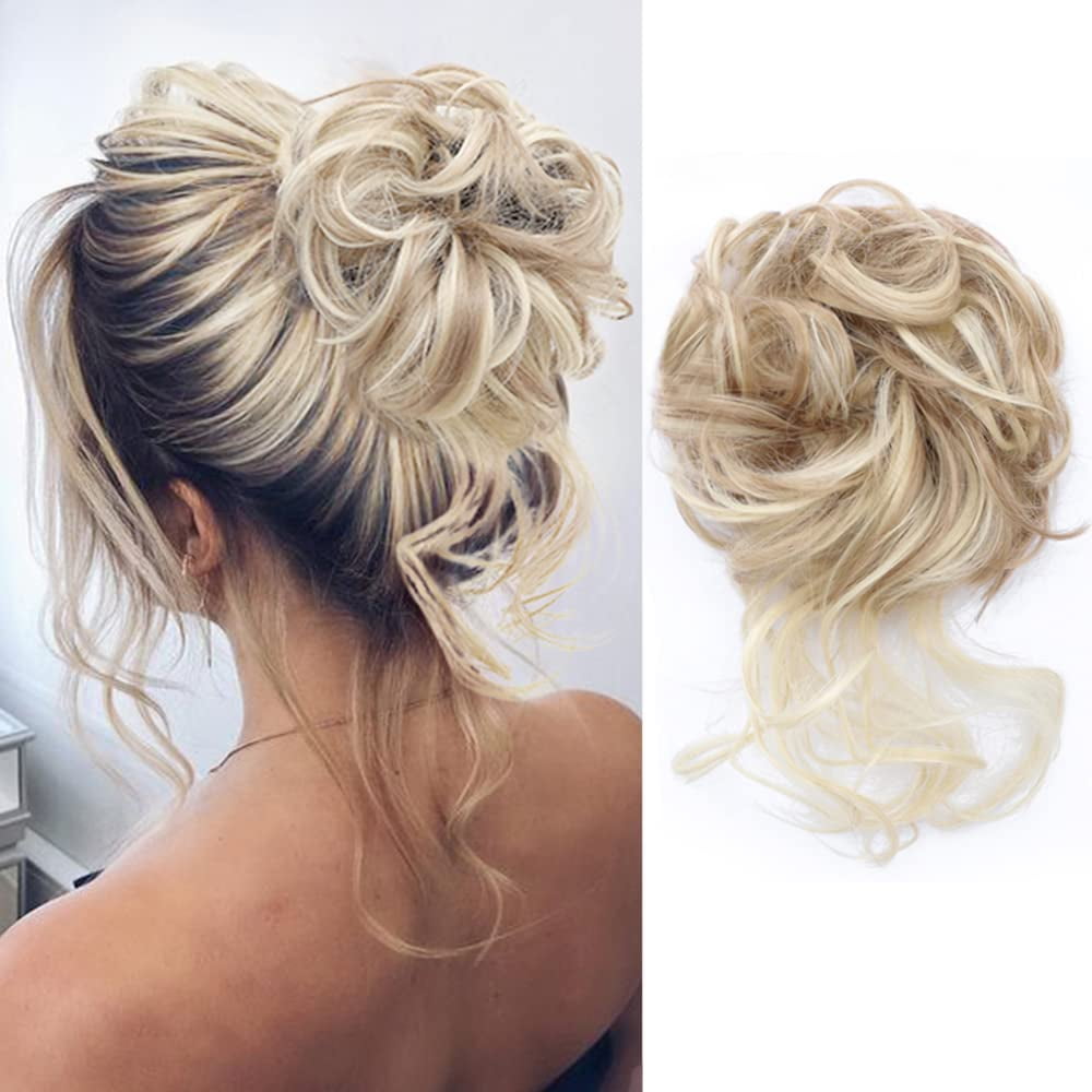 Messy Bun Hair Piece Tousled Updo Hair Buns Extension Elastic Hair Band ...
