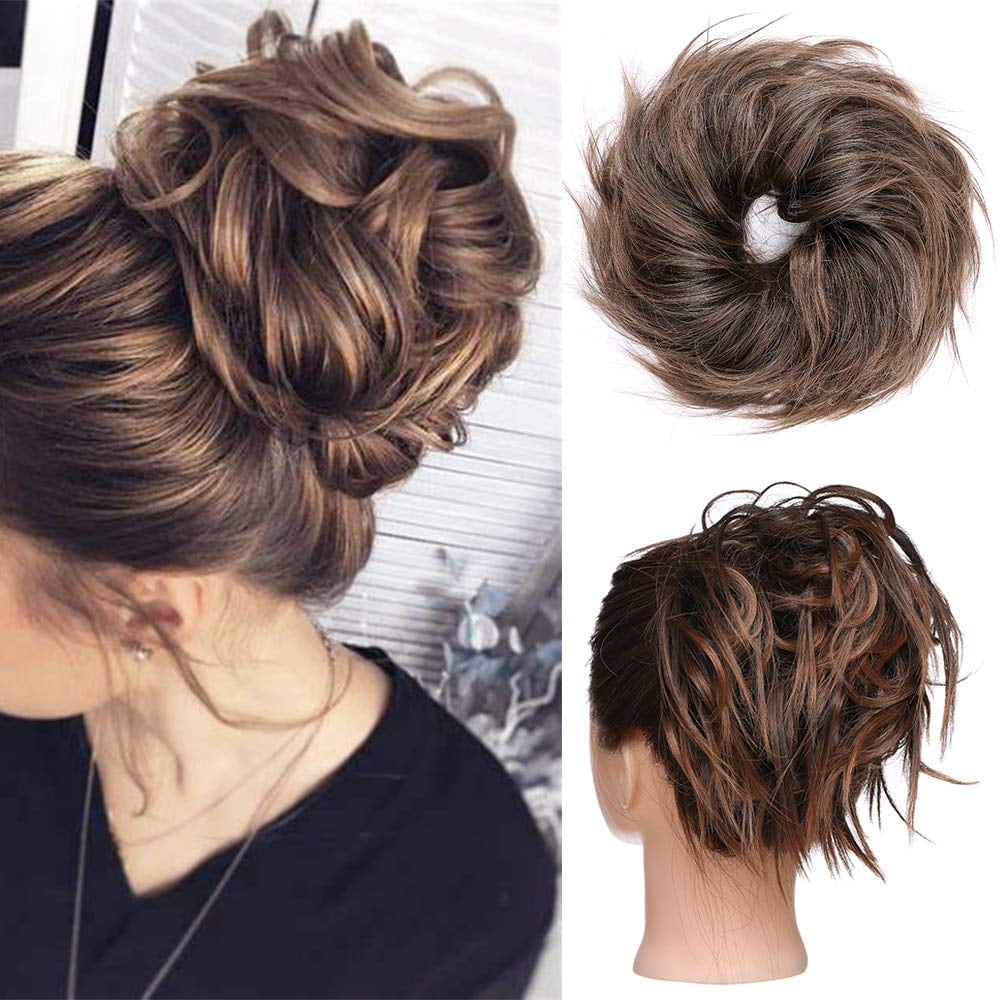 Messy Bun Hair Piece Tousled Updo Scrunchies Hair Bun Hairpiece ...