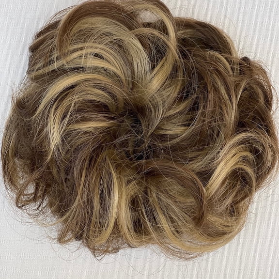 Apexhairs Messy Hair Bun Hairpiece Updo Extension Mix Grey Hair Curly ...