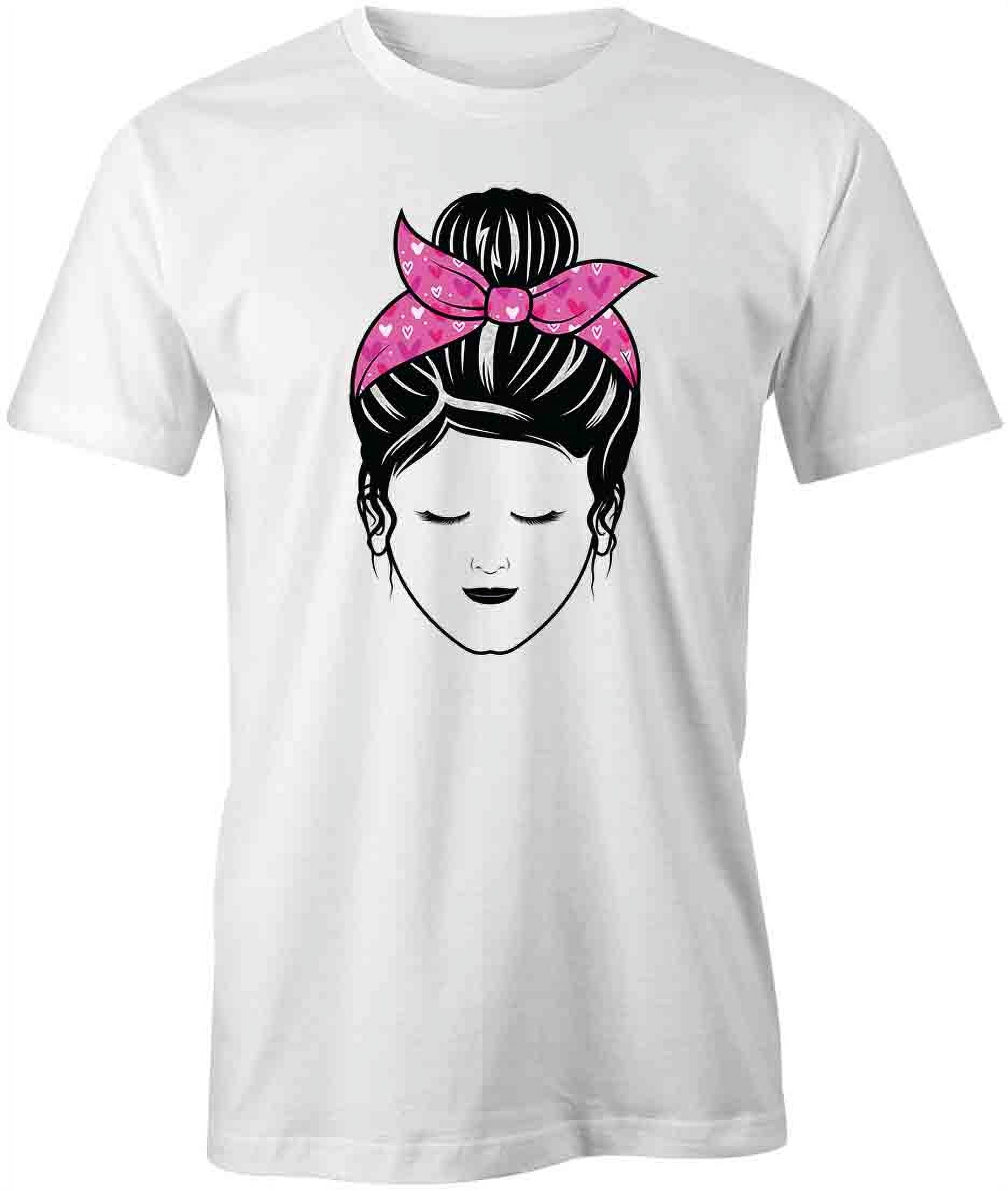 Messy Bun T-Shirt | Cool Hairstyle White Tee Gift - Walmart.com