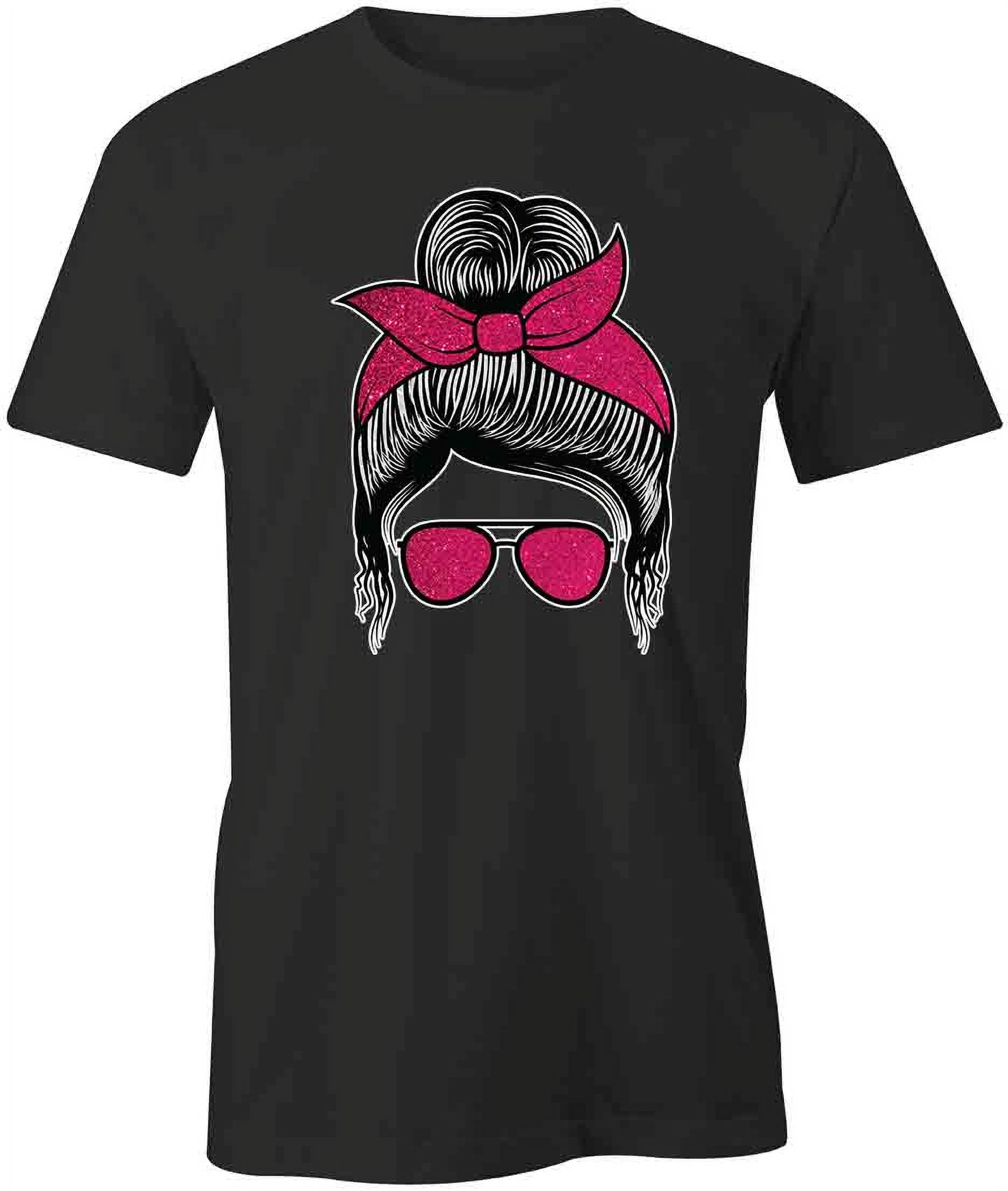 Messy Bun T-Shirt | Cute Hairstyle Black Tee Gift - Walmart.com