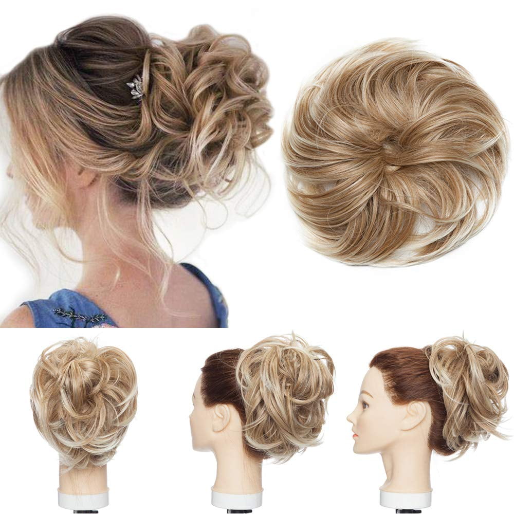 Messy Hair Bun Extensions Fluffy Tousled Scrunchie Synthetic Up Do ...