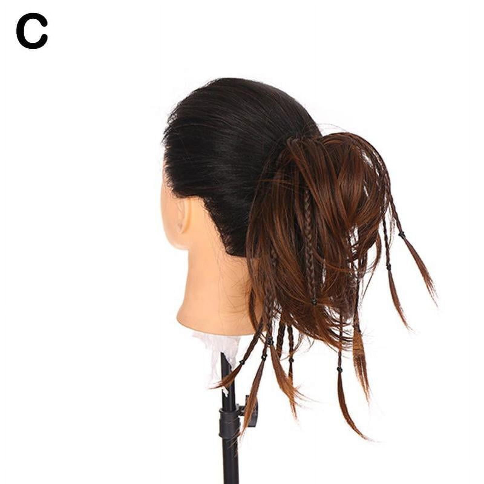 Messy Hair Bun Extensions With Braids Tousled Hair Scrunchie Hairpieces ...